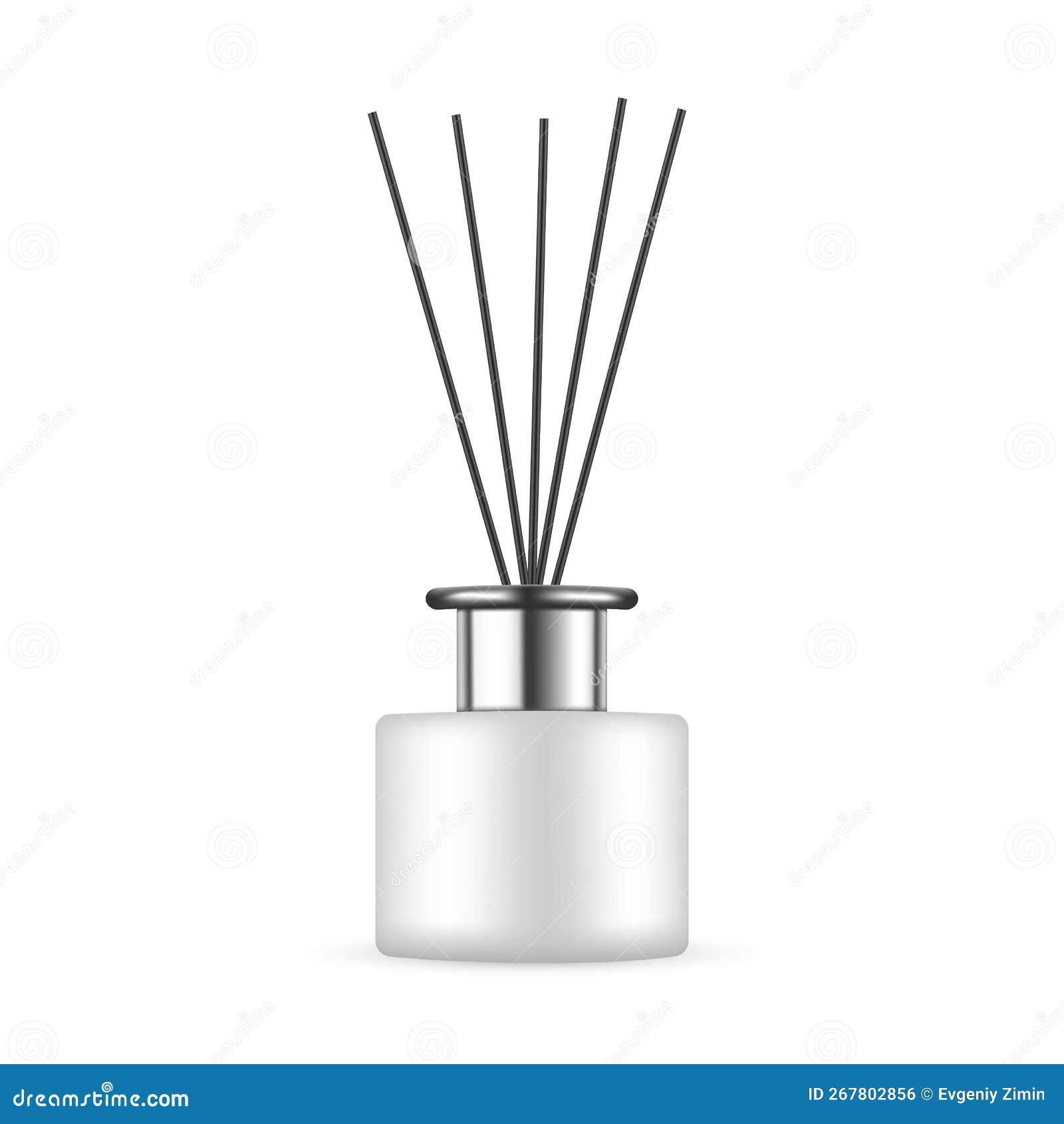 Reed Diffuser Bottle with Metal Cap, Black Aroma Sticks Stock Vector ...
