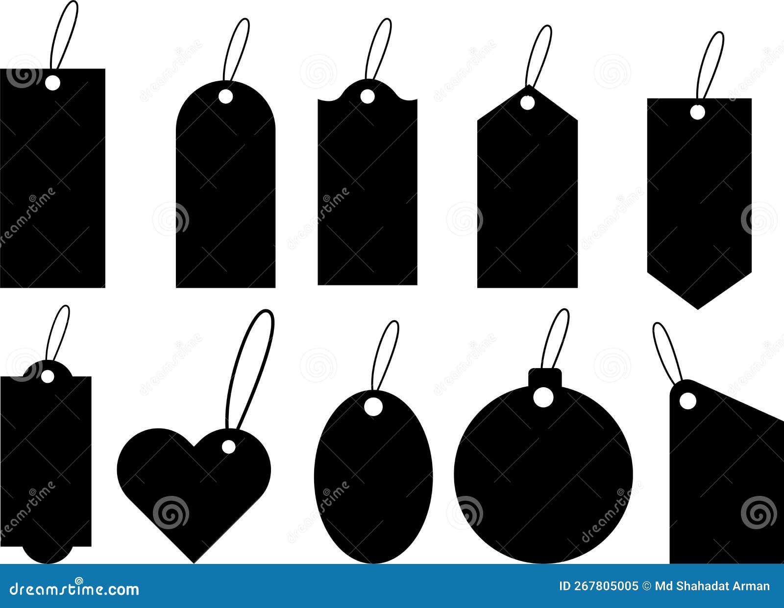 Gift Tag Set Silhouette, Gift Tag Set Silhouette Set, Stock ...