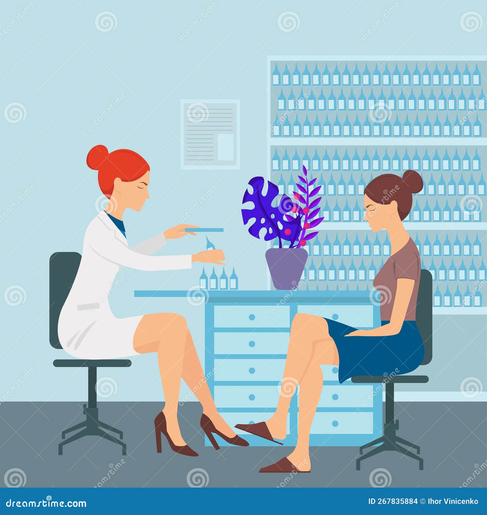 Aromatherapy room. stock vector. Illustration of bottle - 267835884