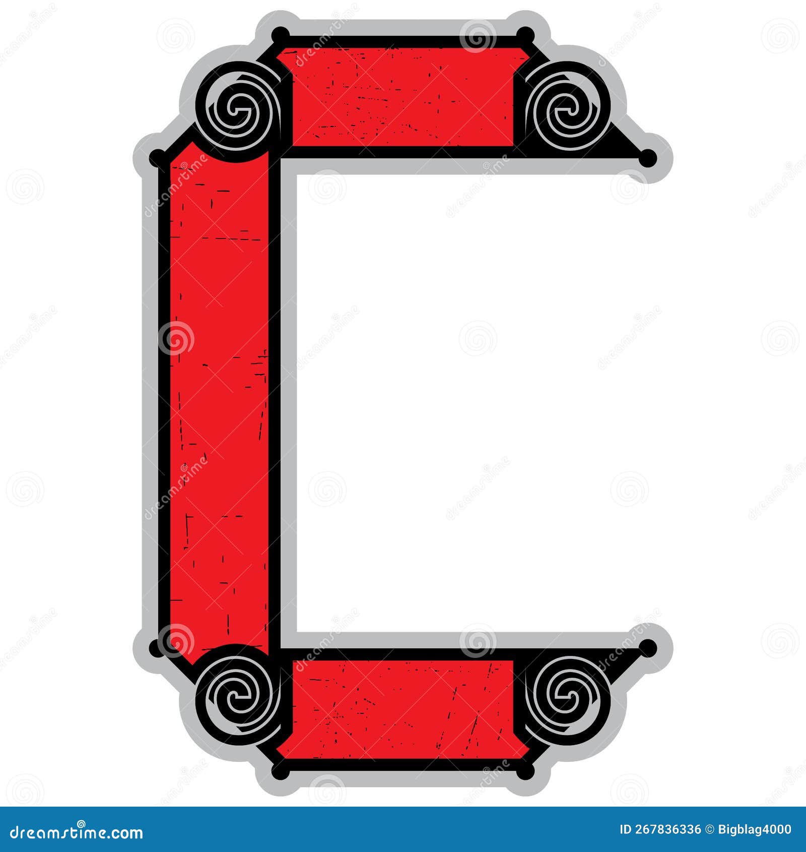 Vector Decorative Letter Isolated on White Background.Art Font. Stock ...