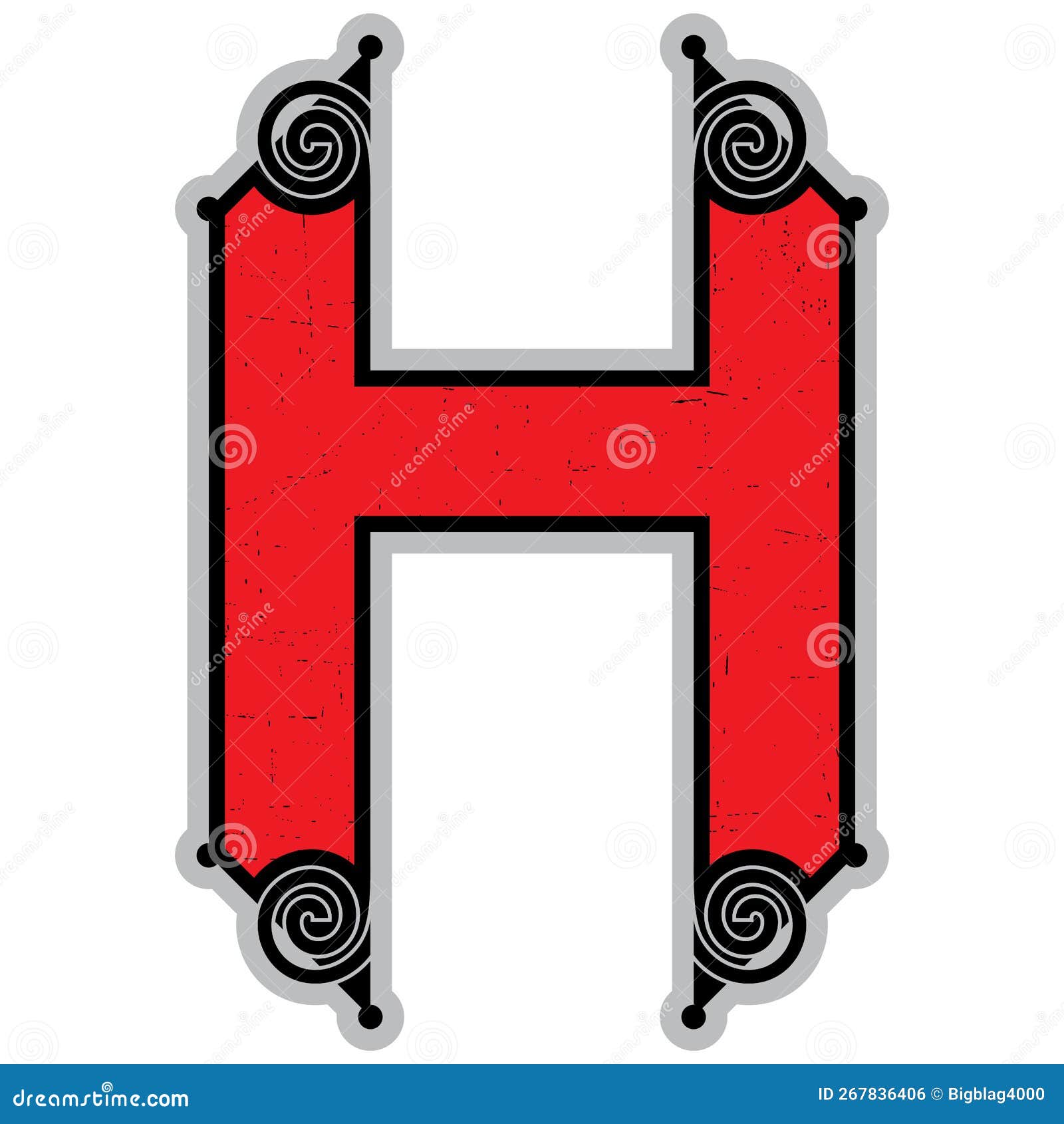 Vector Decorative Letter Isolated on White Background.Art Font. Stock ...