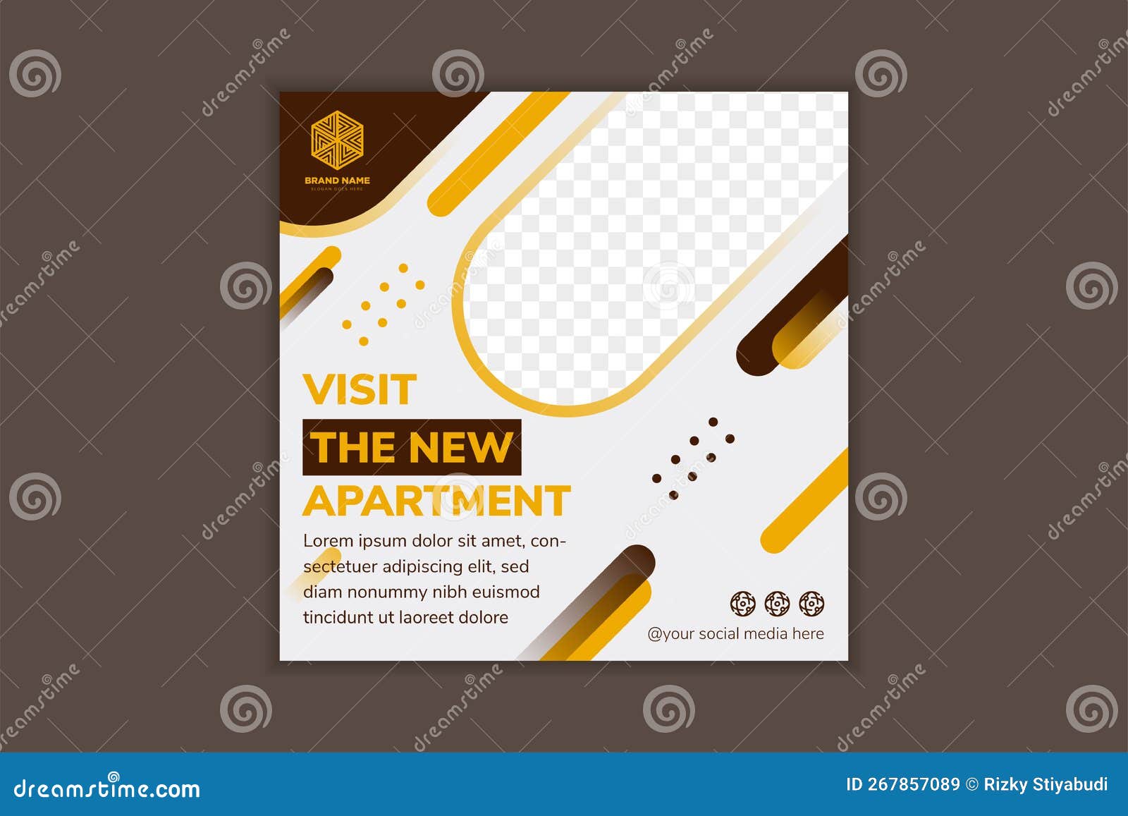 Template For Posting Social Media In Spring Vector Illustration ...