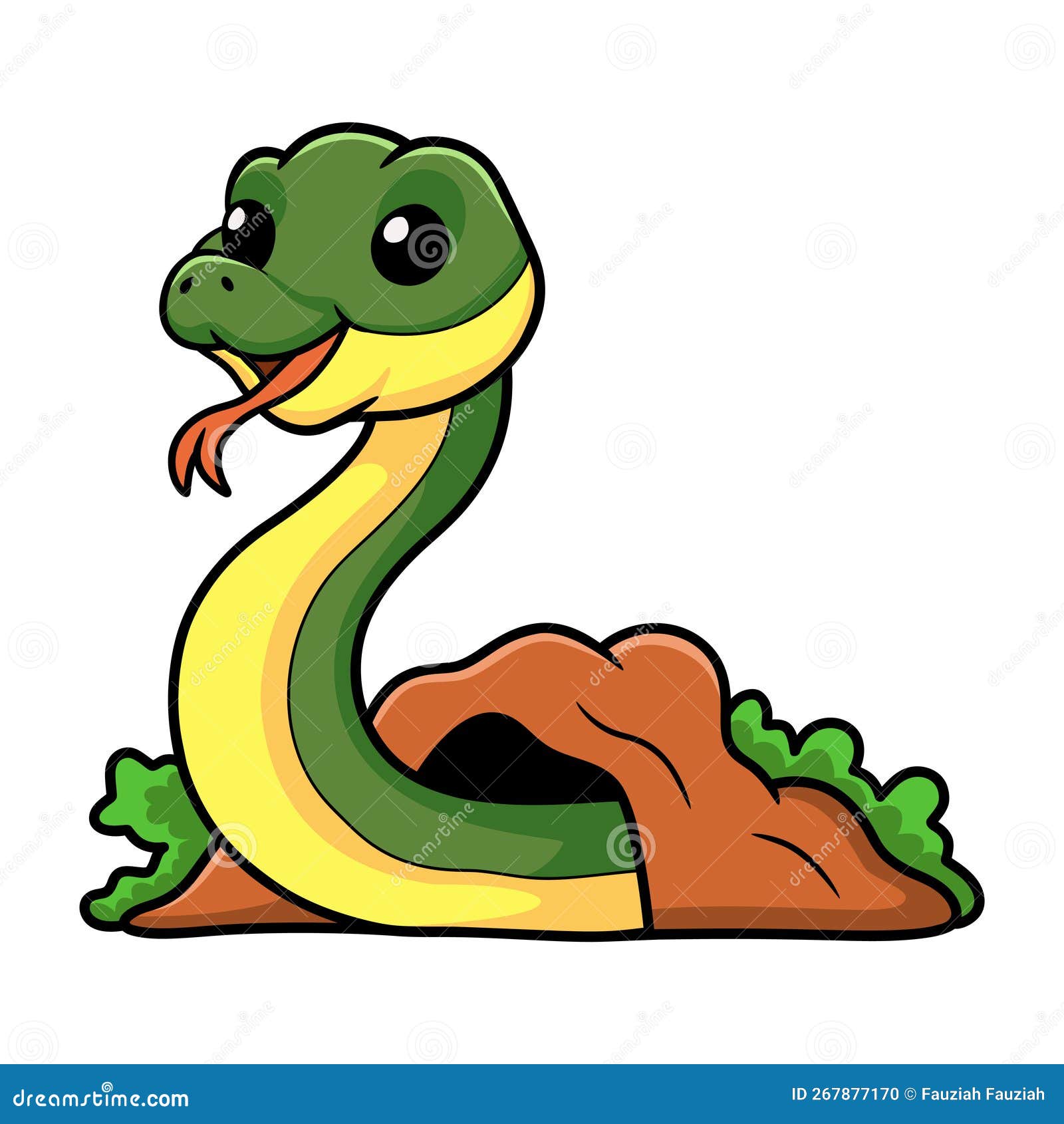 Cute Easten Racer Snake Cartoon Out from Hole Stock Vector ...
