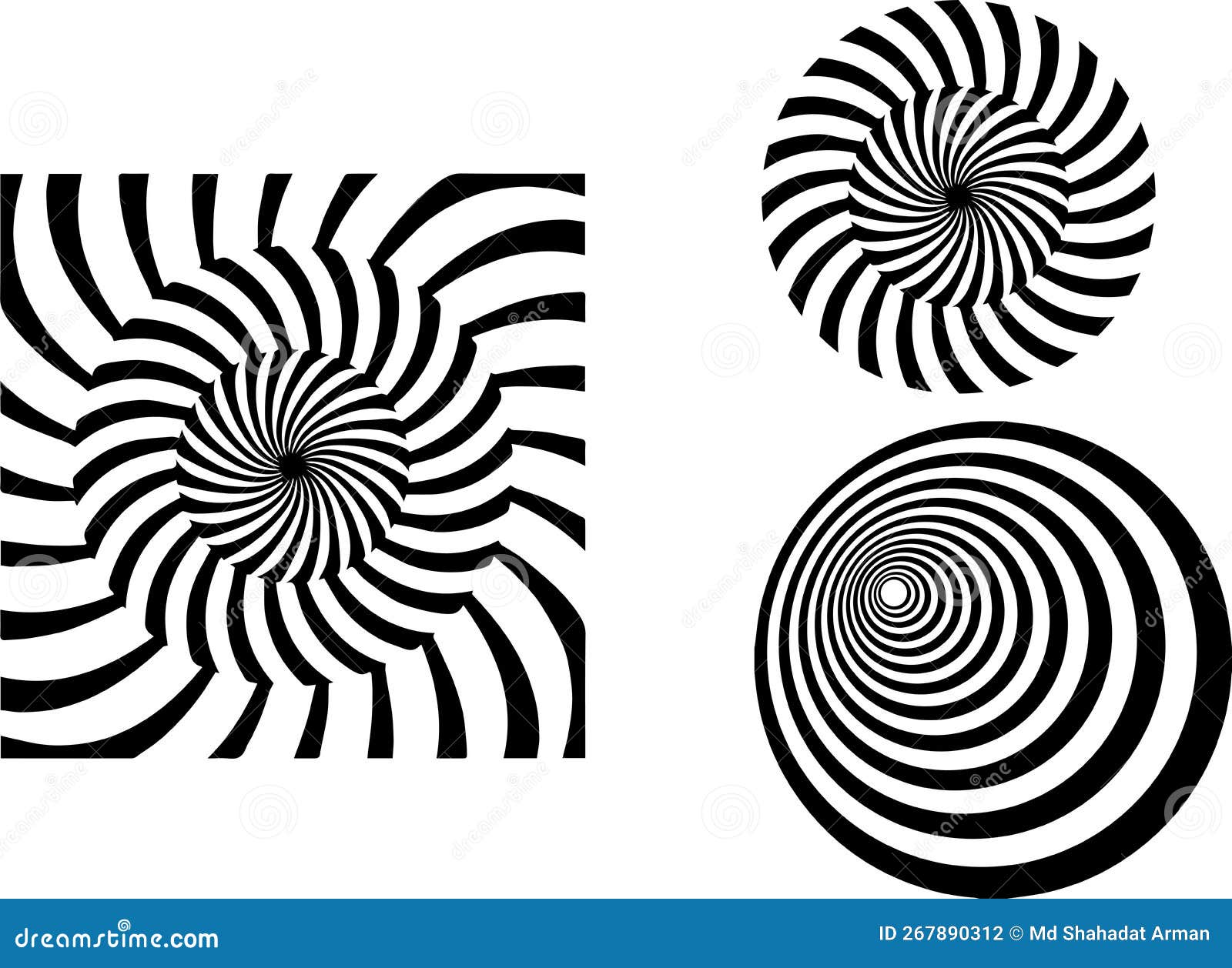 Hypnosis Silhouette, Hypnosis Silhouette Set, Stock Illustration ...