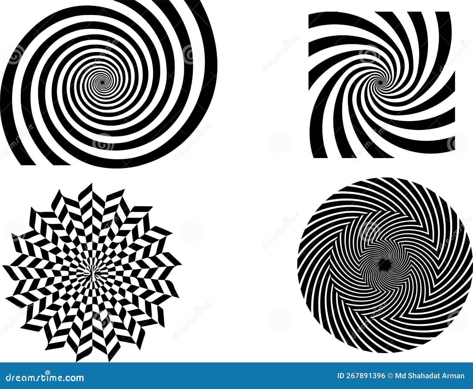 Hypnosis Silhouette, Hypnosis Silhouette Set, Stock Illustration ...