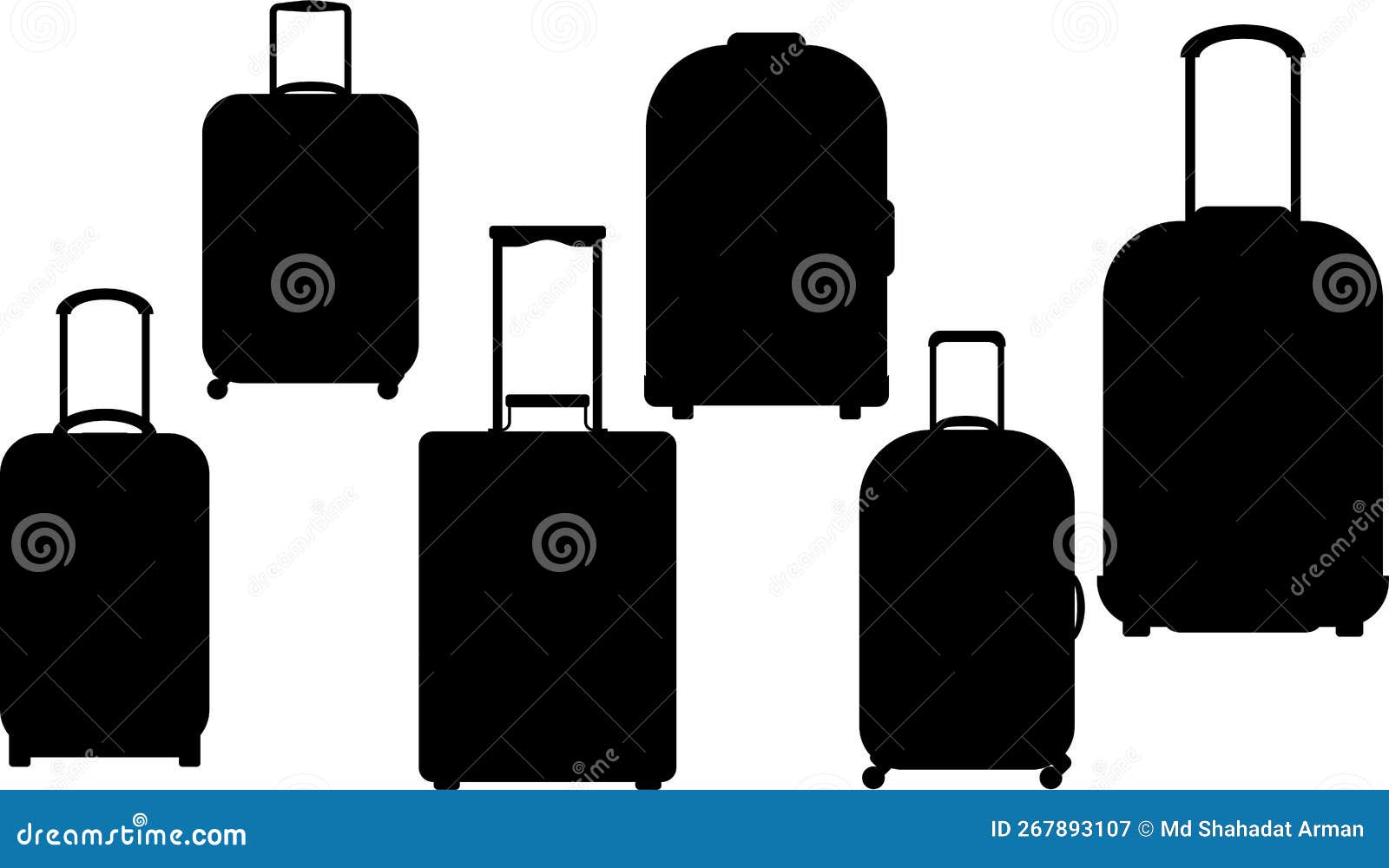 Luggage Bag Silhouette, Luggage Bag Silhouette Set, Stock Illustration ...