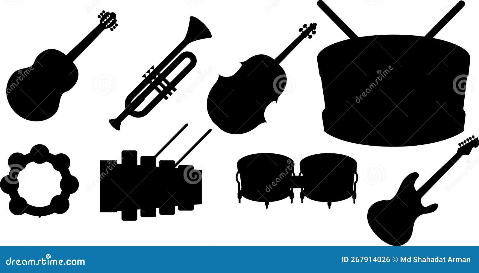 Musical Instruments Silhouette, Musical Instruments Silhouette Set ...