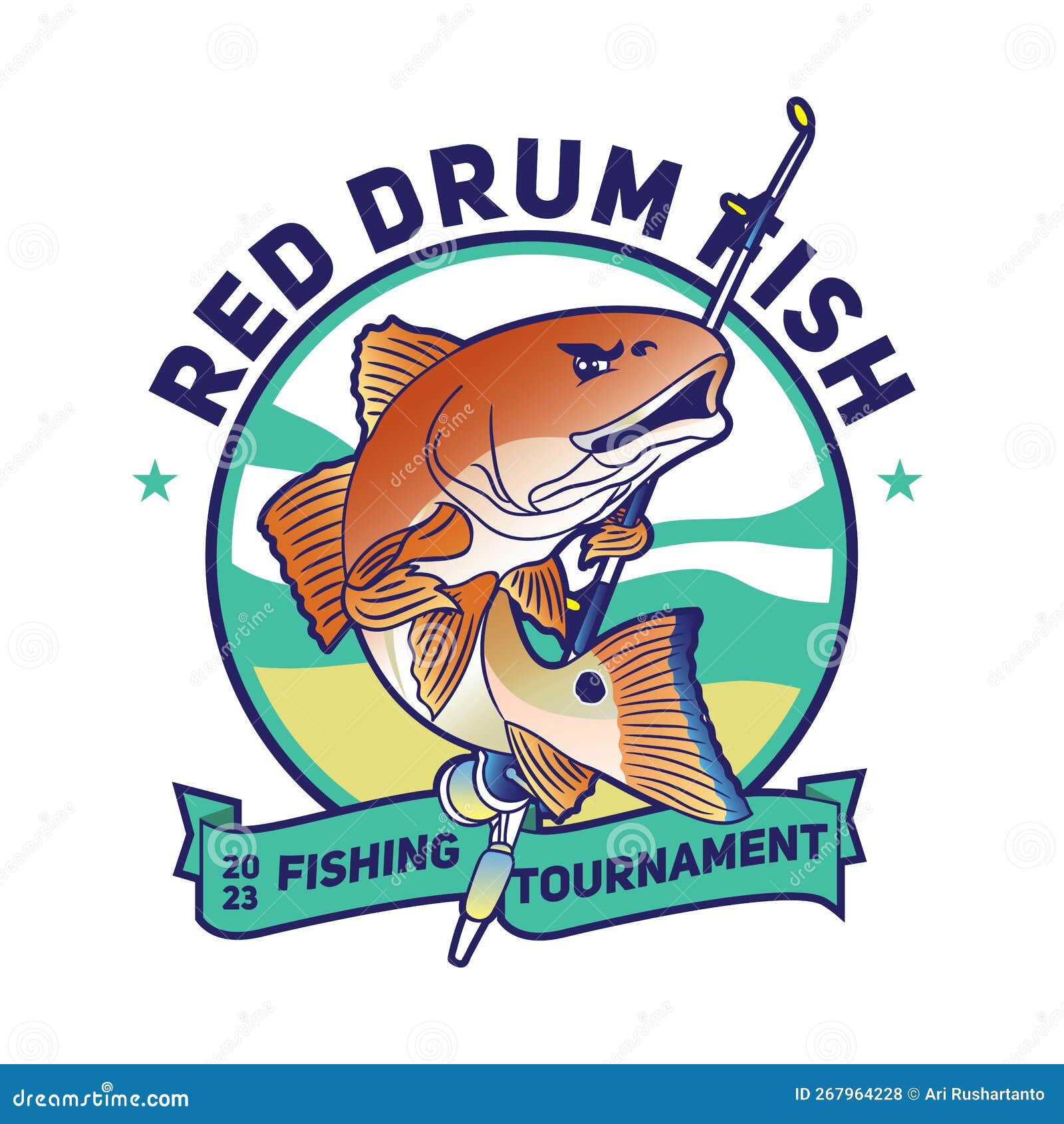 Red Drum Fish Vector Silhouette, Redfish Vector Move On The Water ...