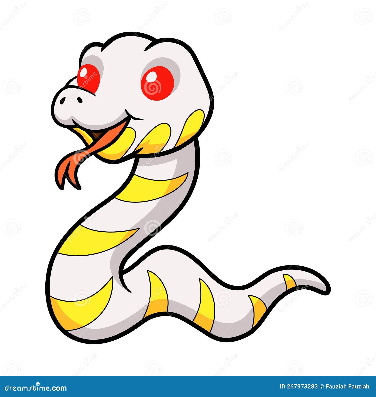 Cute Albino Pied Ball Python Cartoon Vector Illustration ...