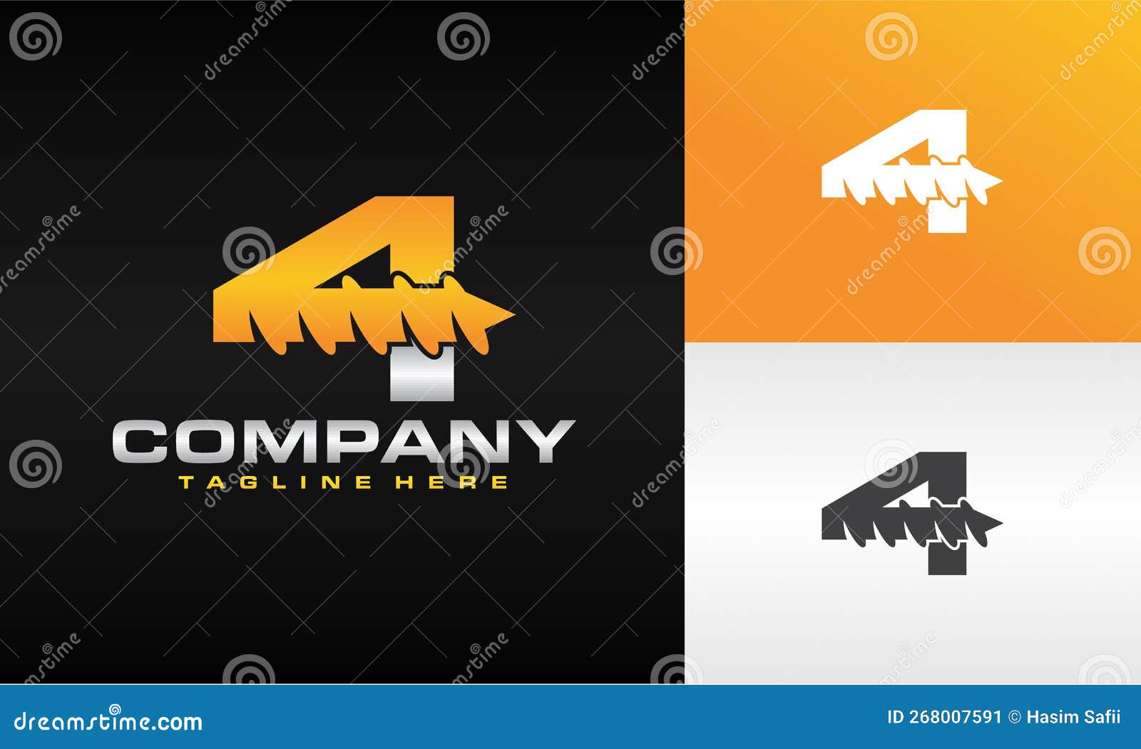 Number four drill logo stock vector. Illustration of business - 268007591