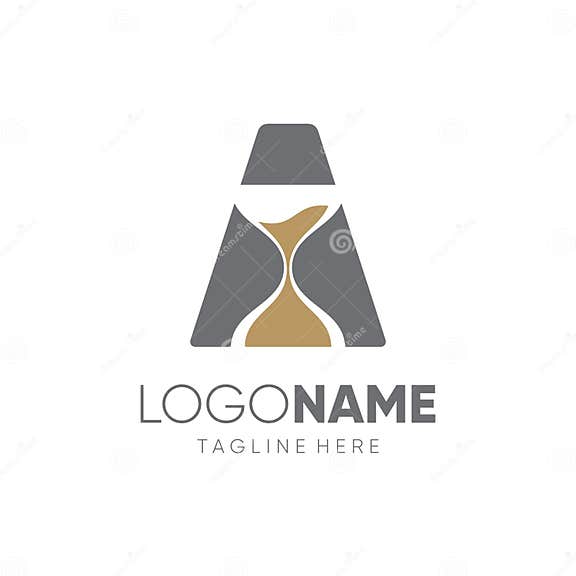 Letter a Sand Time Hourglass Logo Design Vector Icon Graphic Emblem ...