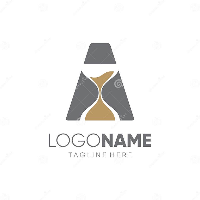 Letter a Sand Time Hourglass Logo Design Vector Icon Graphic Emblem ...