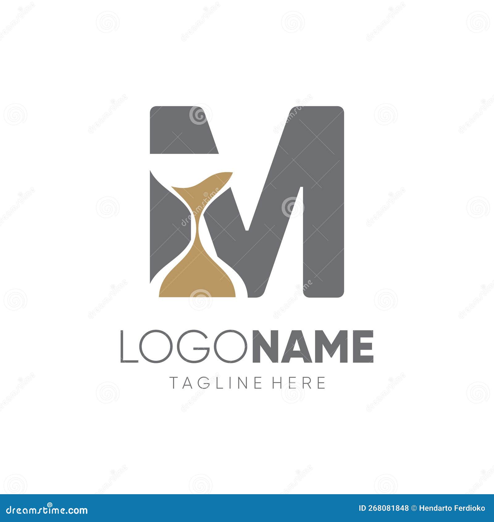 Letter M Sand Time Hourglass Logo Design Vector Icon Graphic Emblem ...