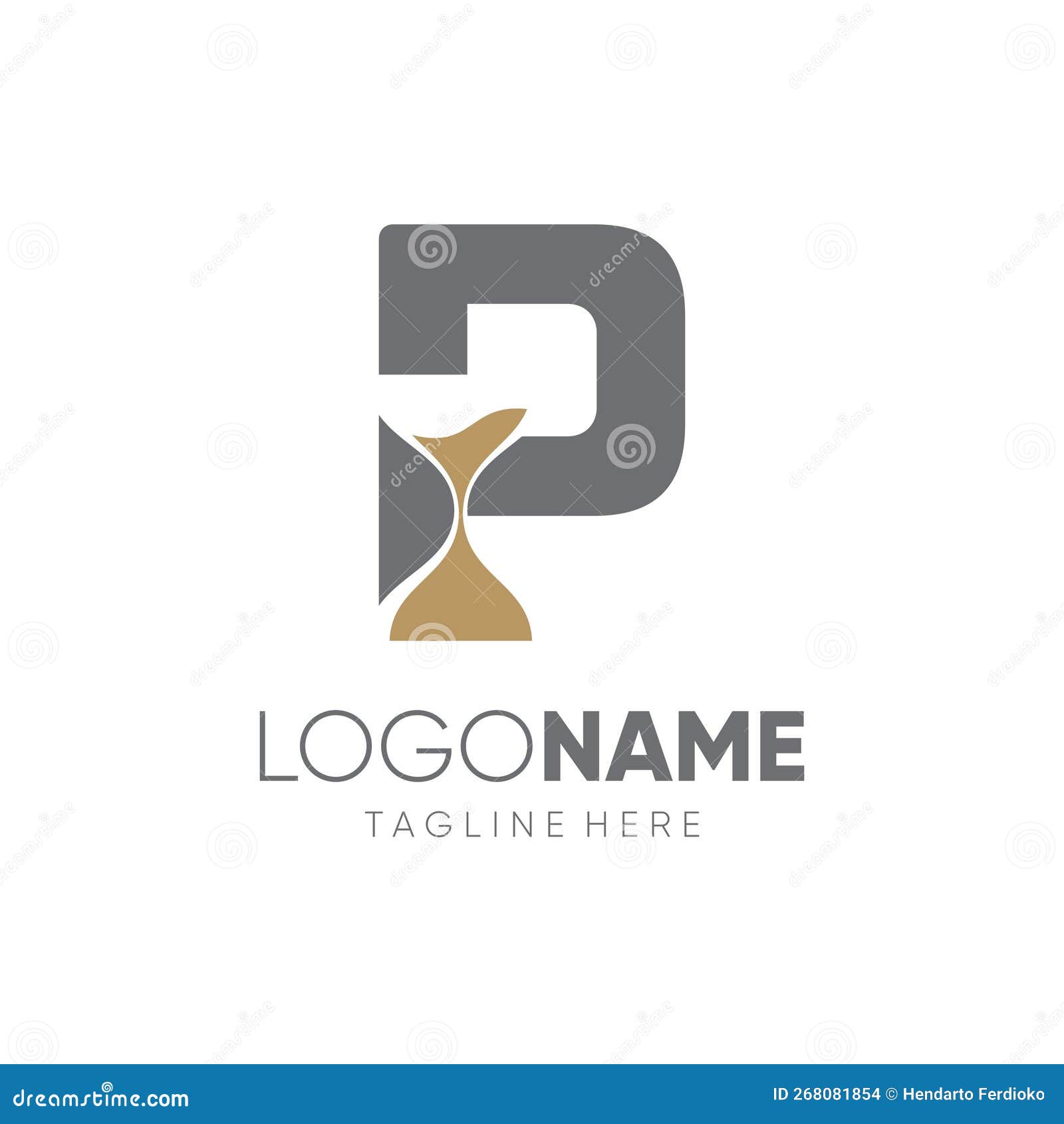 Letter P Sand Time Hourglass Logo Design Vector Icon Graphic Emblem ...