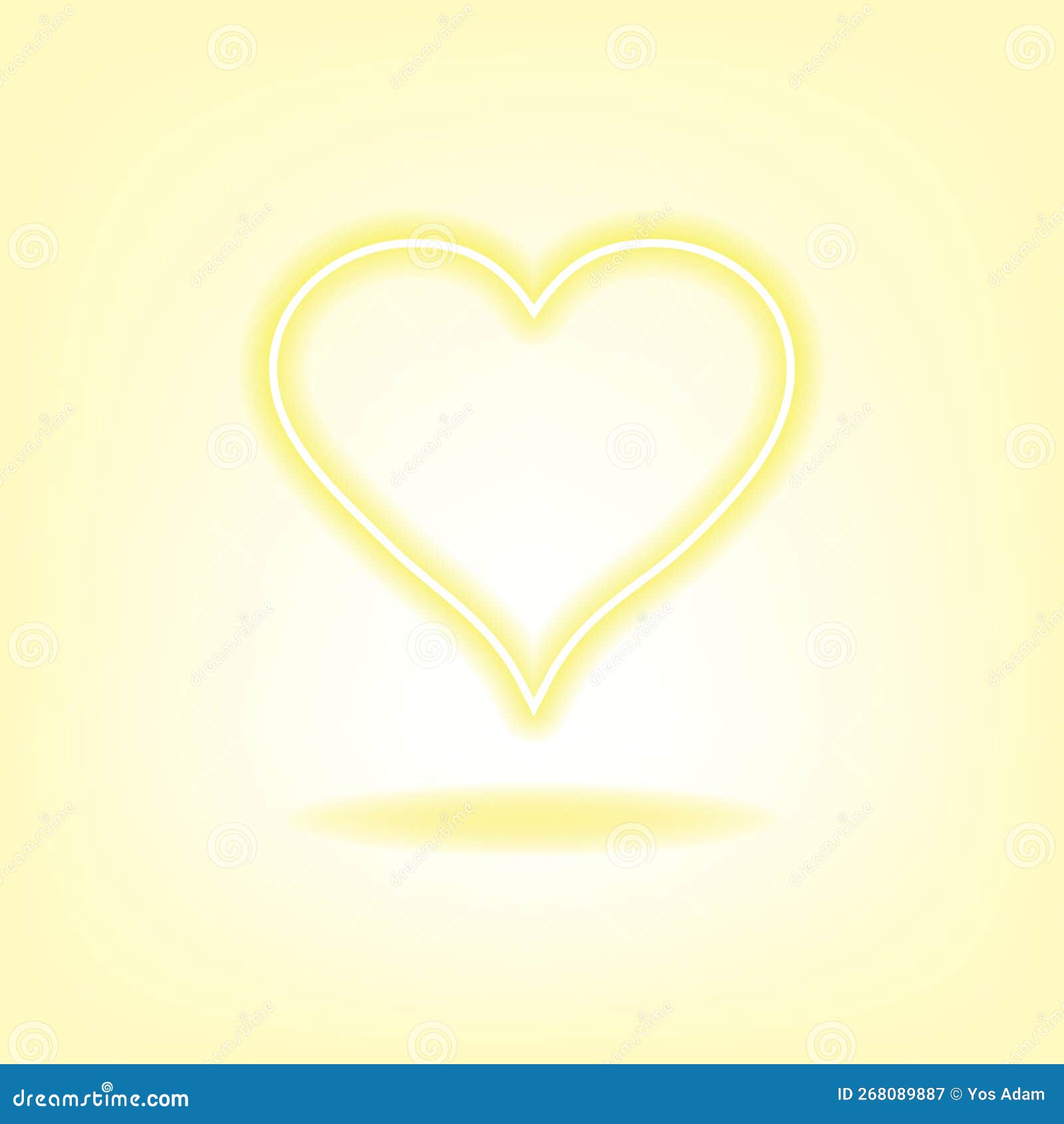 Shiny Yellow Heart Frame on Yellow Background Stock Vector ...