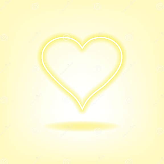 Shiny Yellow Heart Frame on Yellow Background Stock Vector ...