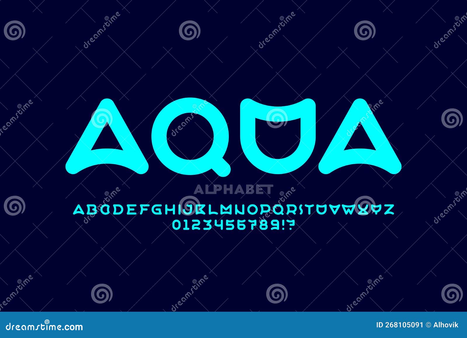 Aqua style font stock vector. Illustration of font, vector - 268105091