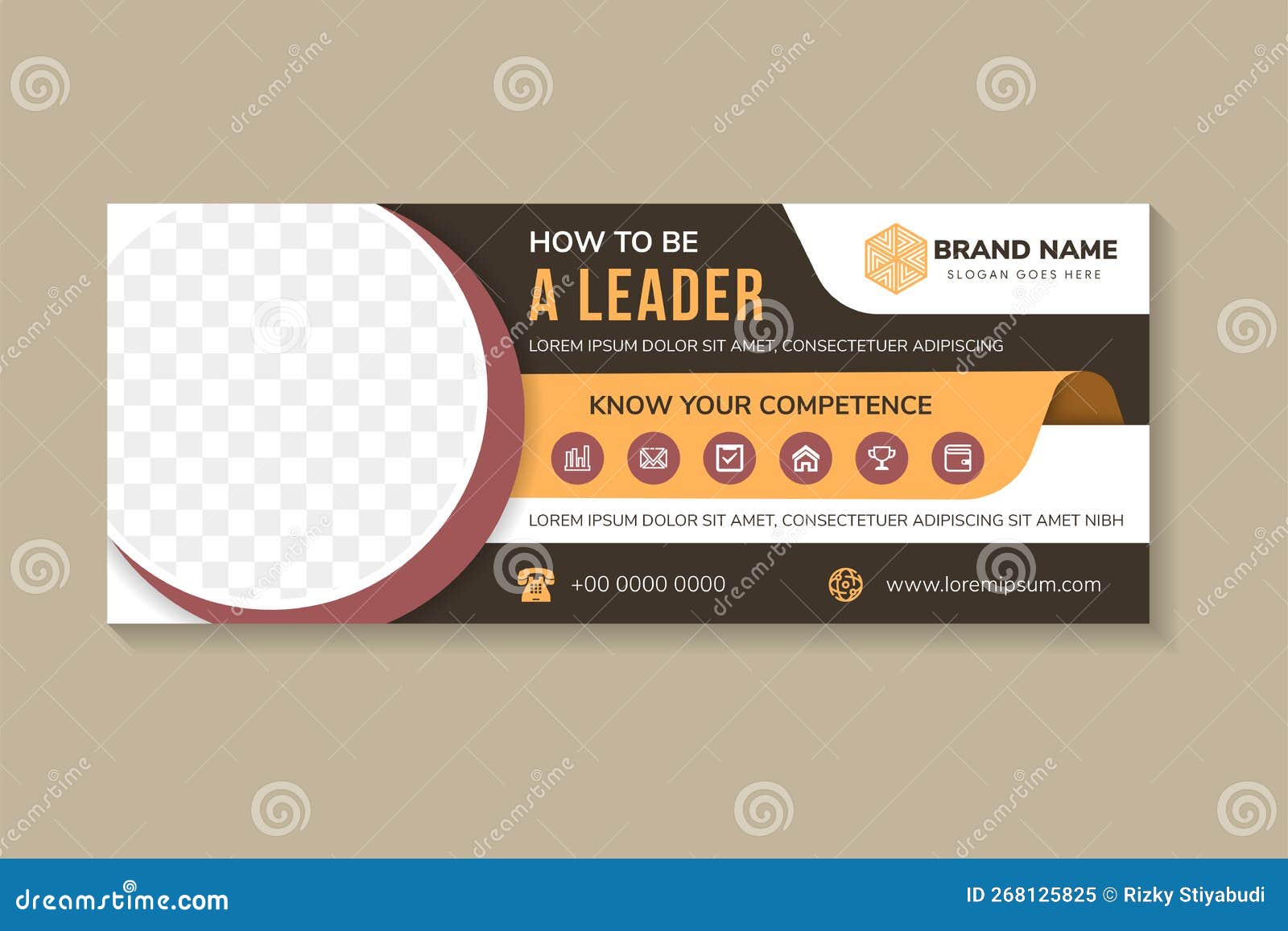How To Be a Leader Banner Design. Circle Space for Photo Stock Vector ...