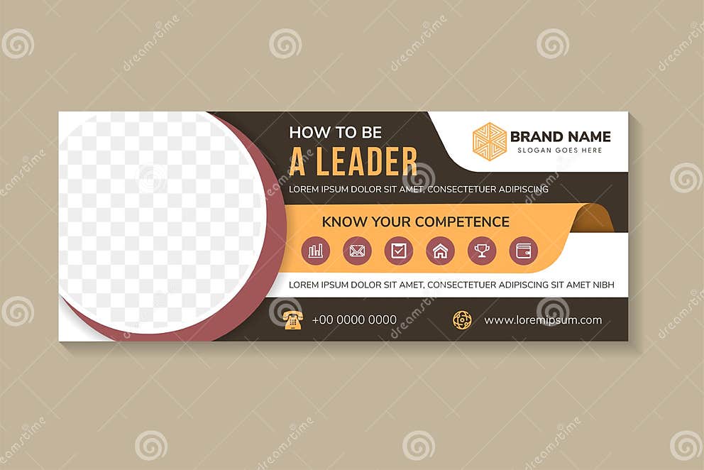 How To Be a Leader Banner Design. Circle Space for Photo Stock Vector ...
