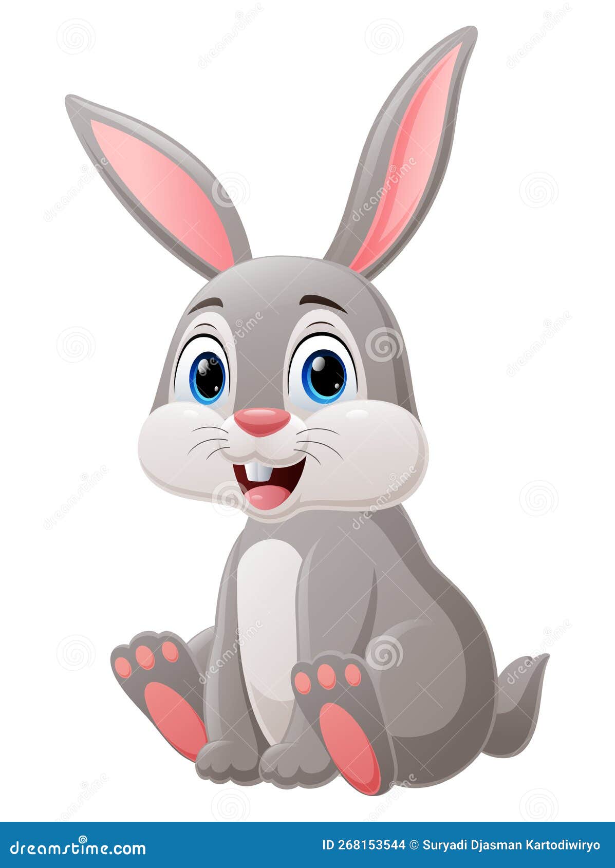 Cute Little Rabbit Cartoon Sitting Stock Vector - Illustration of ...