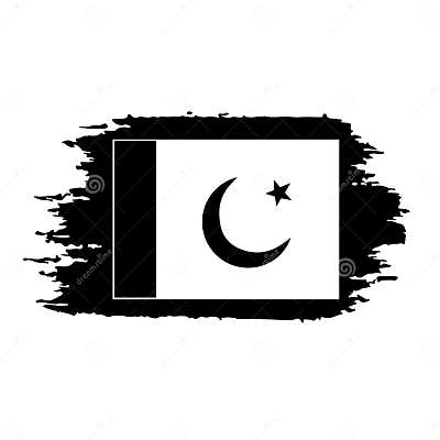 Black and White Pakistan Flag Logo with Brush Patter Stock Vector ...