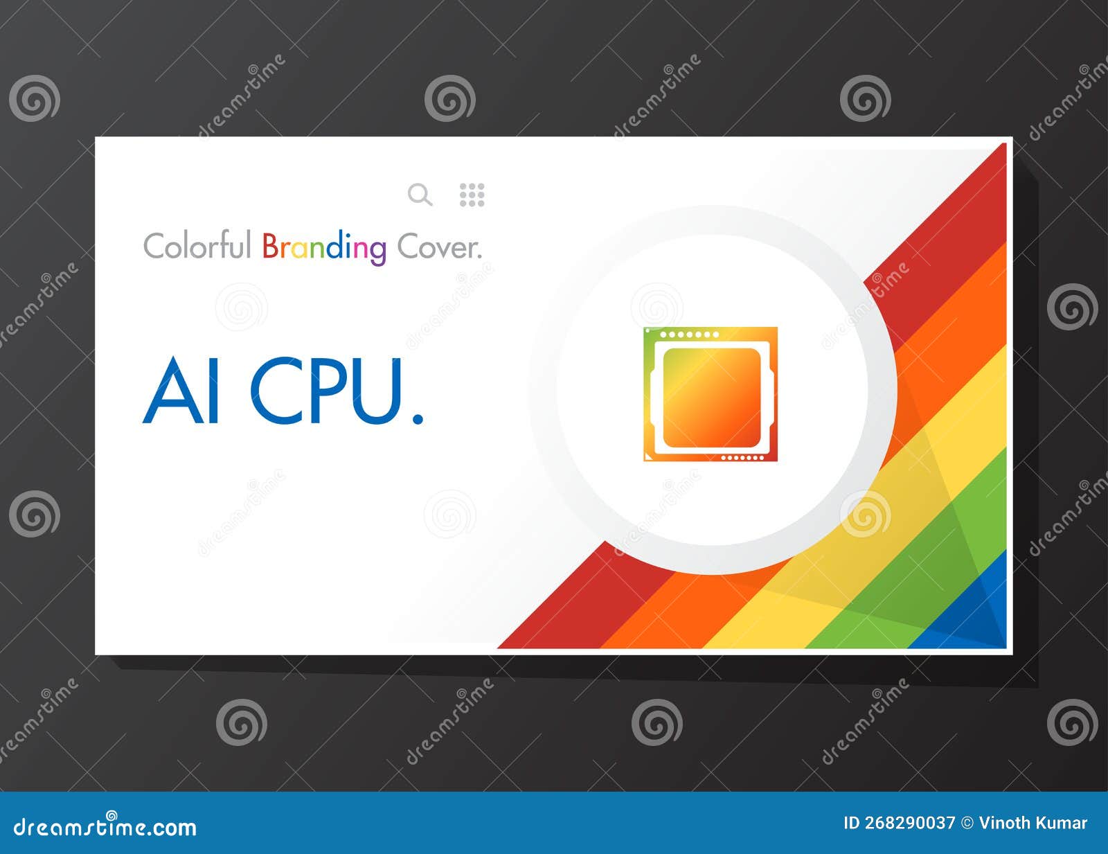 Colourful Corporate Background with AI Brain, Cpu, Women, Speech, Gears ...