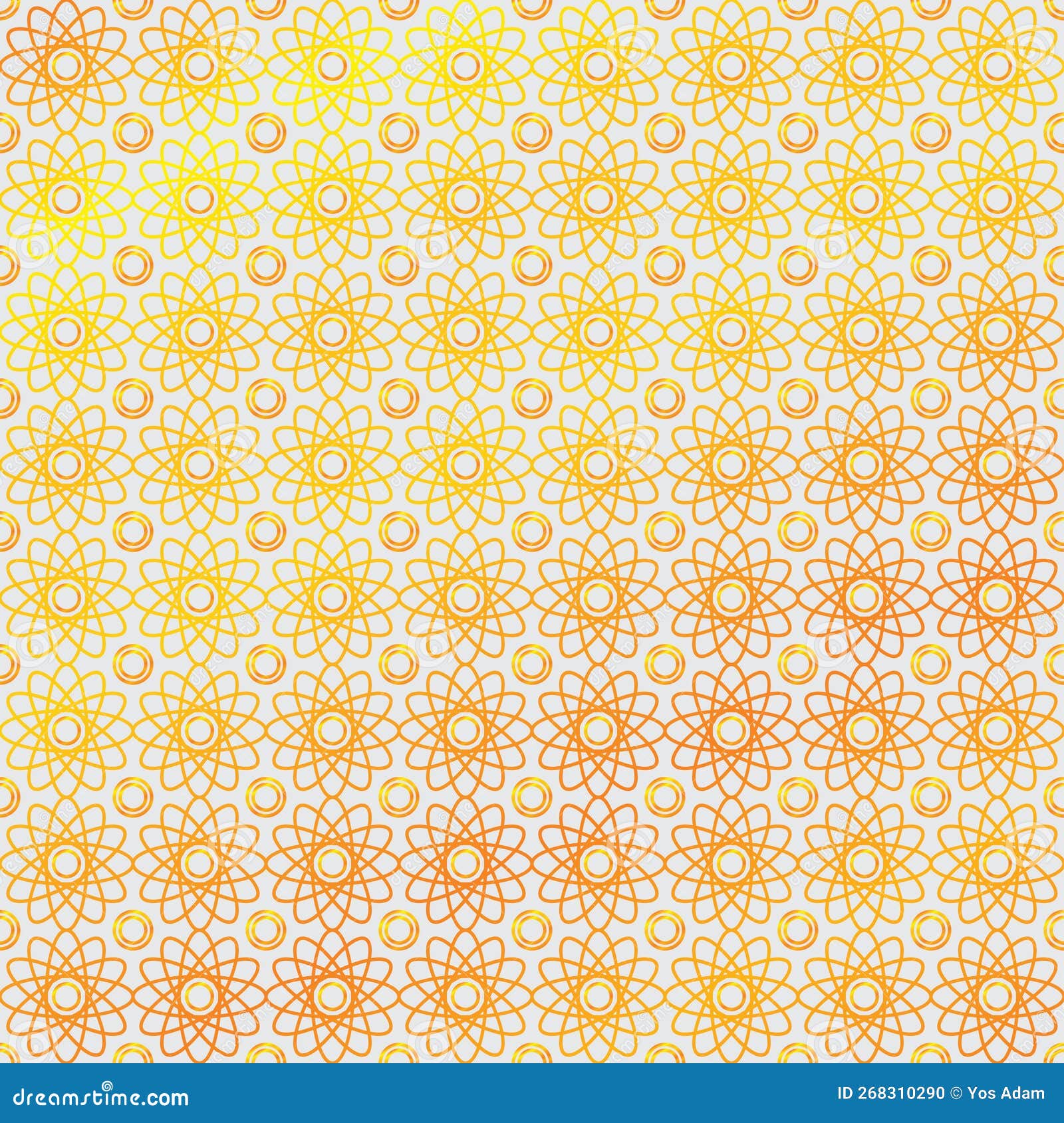 Golden Islamic Geometric Pattern on White Background Vector ...