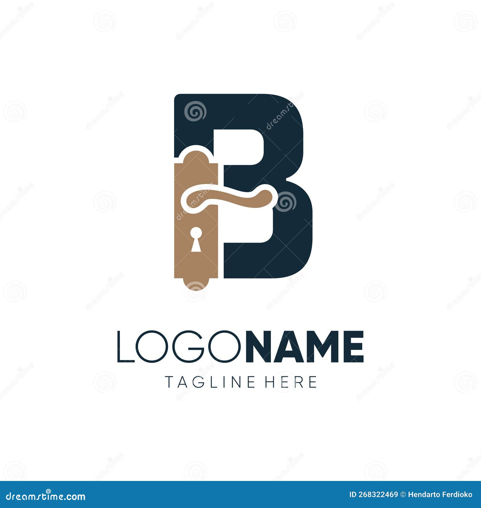 Letter B Door Knop Handles Logo Design Vector Icon Graphic Emblem ...