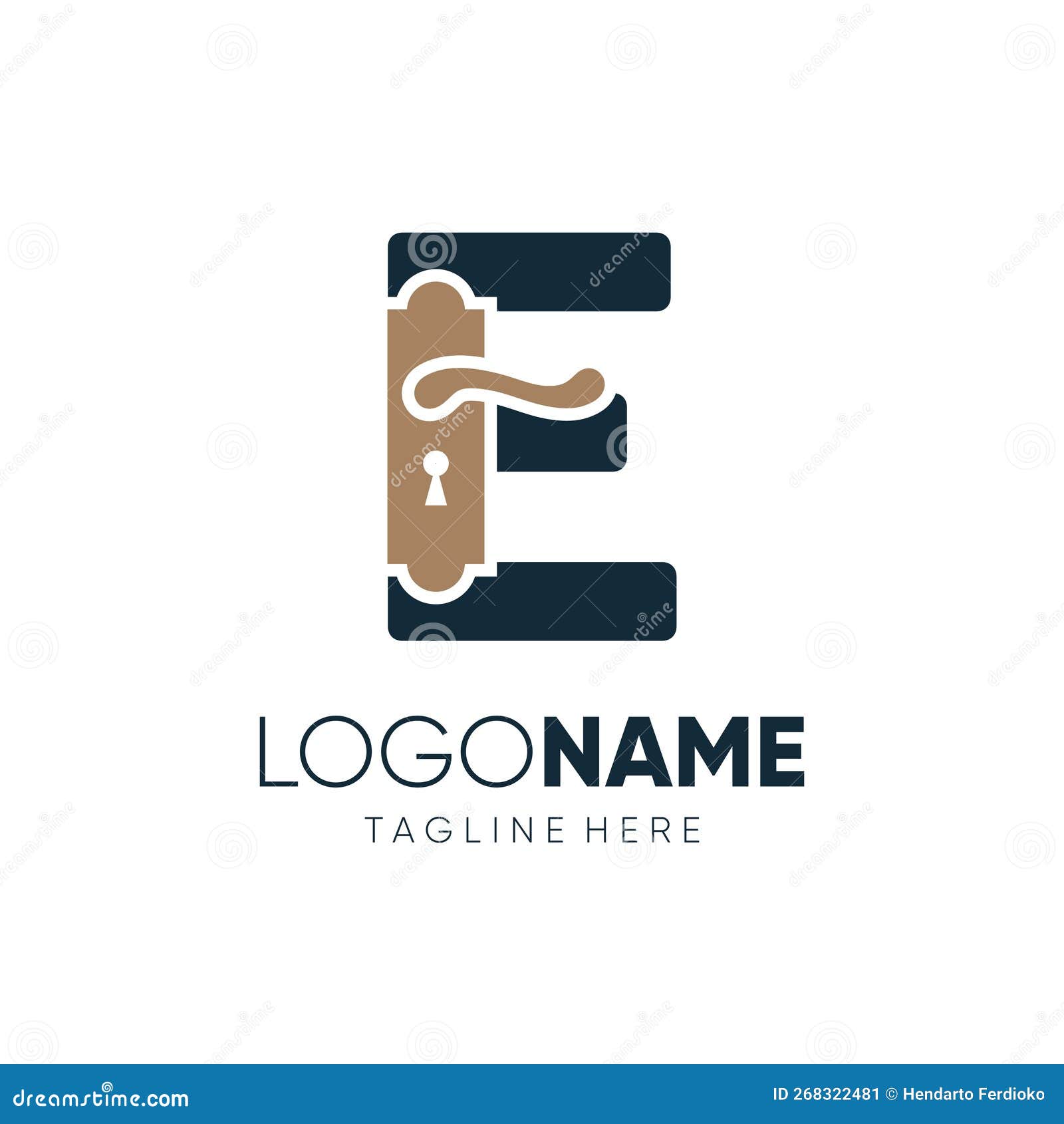 Letter E Door Knop Handles Logo Design Vector Icon Graphic Emblem ...