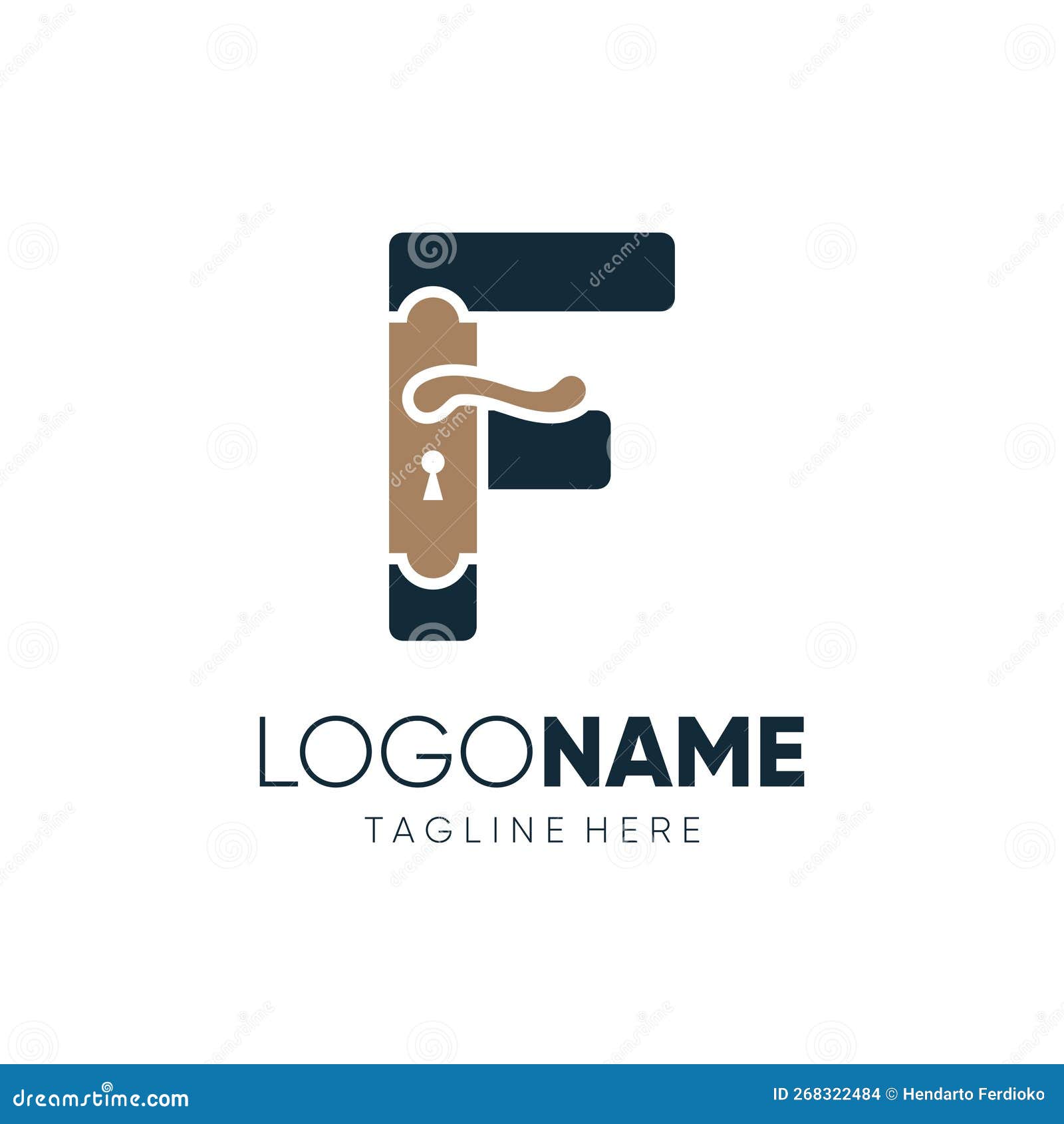 Letter F Door Knop Handles Logo Design Vector Icon Graphic Emblem ...