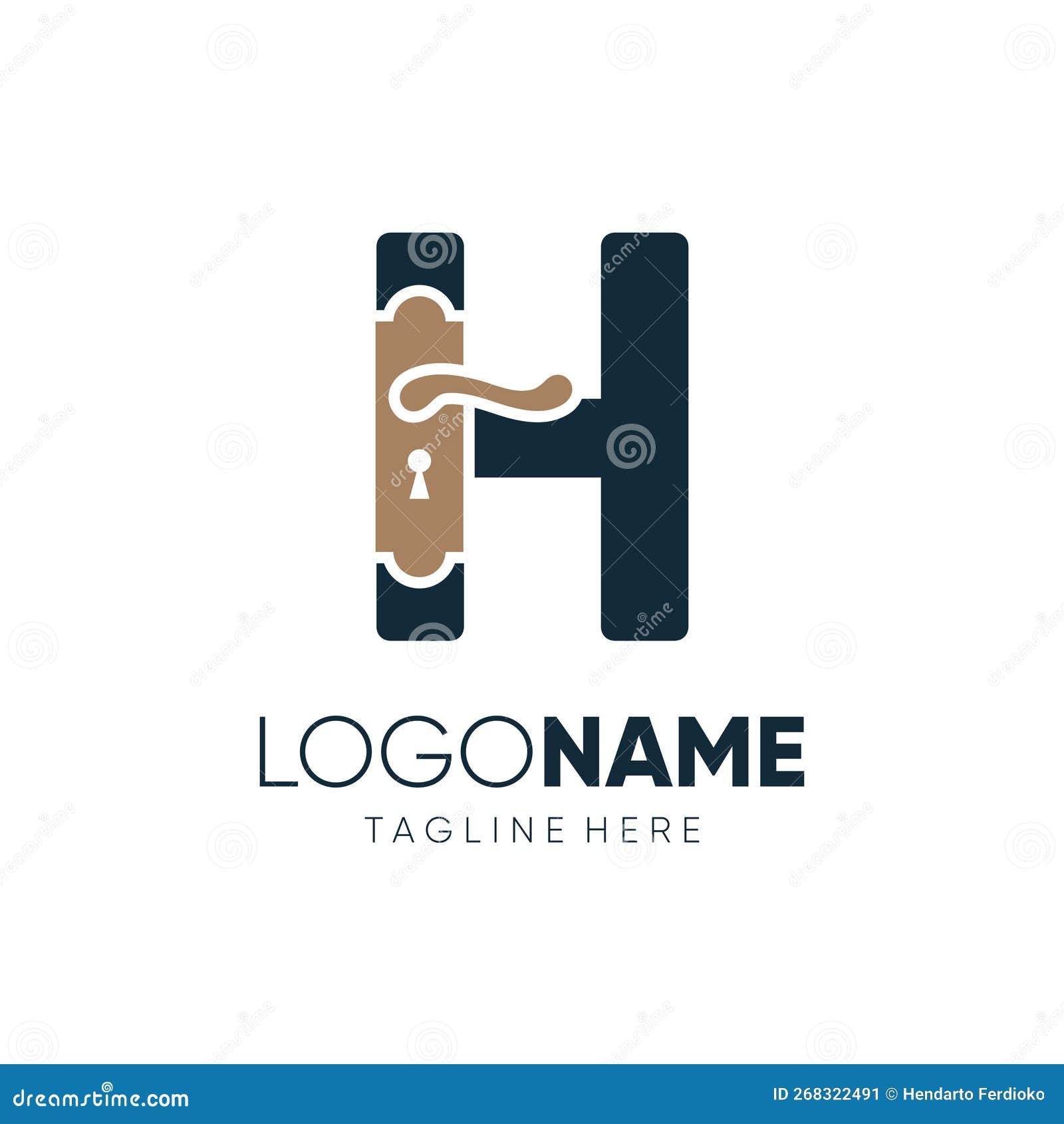 Letter H Door Knop Handles Logo Design Vector Icon Graphic Emblem ...