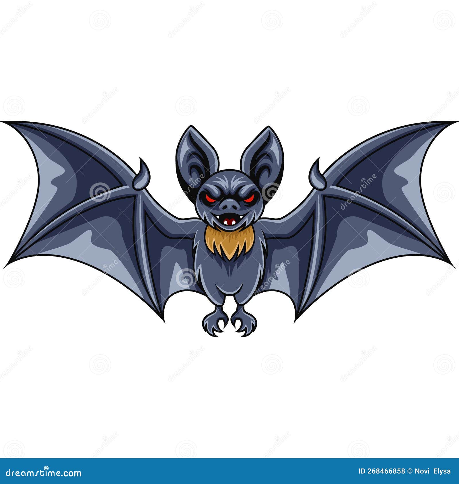Scary Bat Flying Mascot Character Stock Vector - Illustration of angry ...