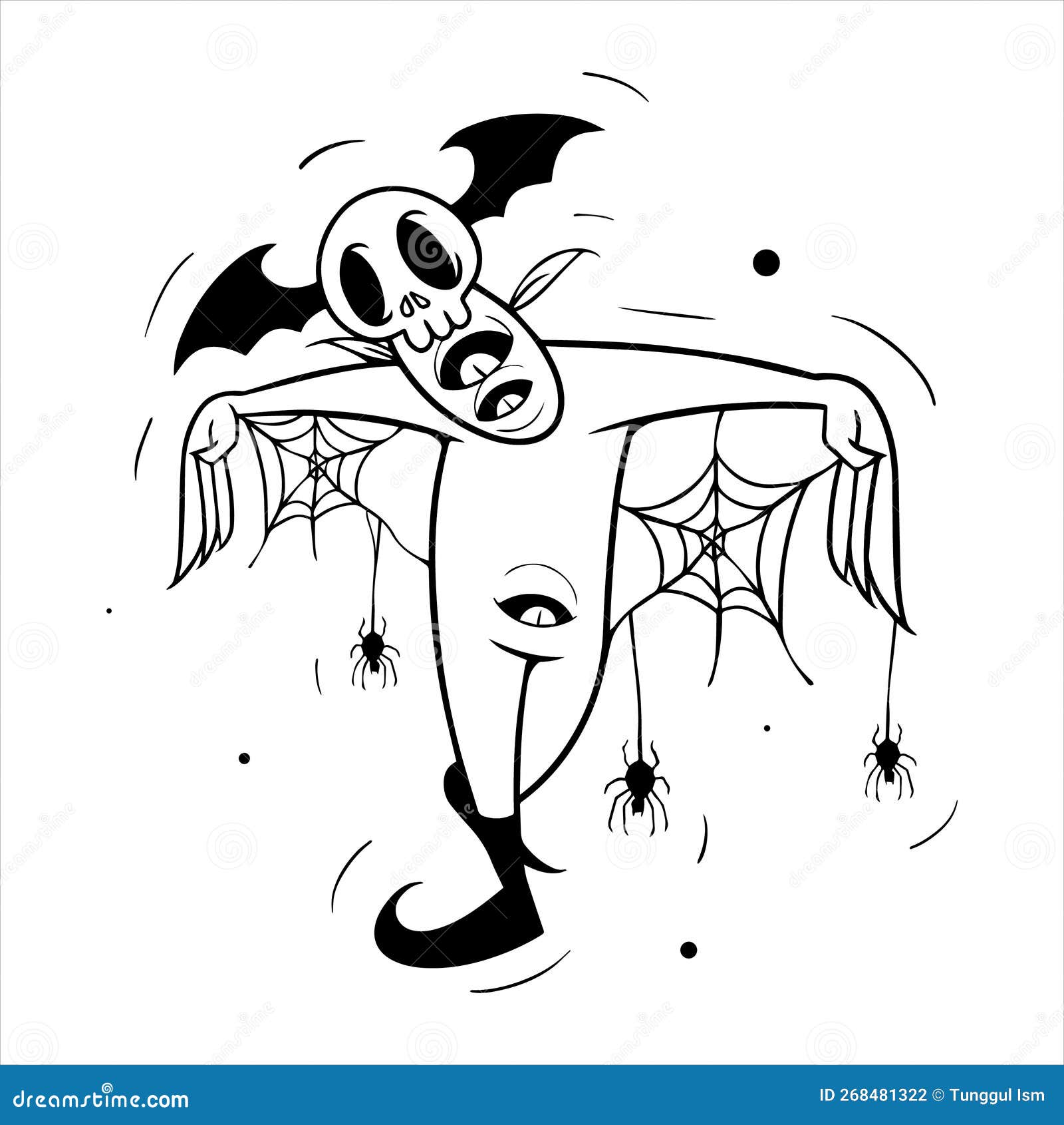 Cool and Artistic Doodle Bald Monster Hand Drawn Stock Illustration ...