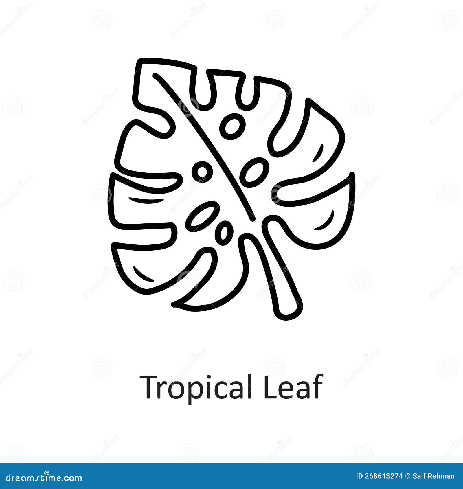 Tropical Leaf Vector Outline Icon Design Illustration. Holiday Symbol ...