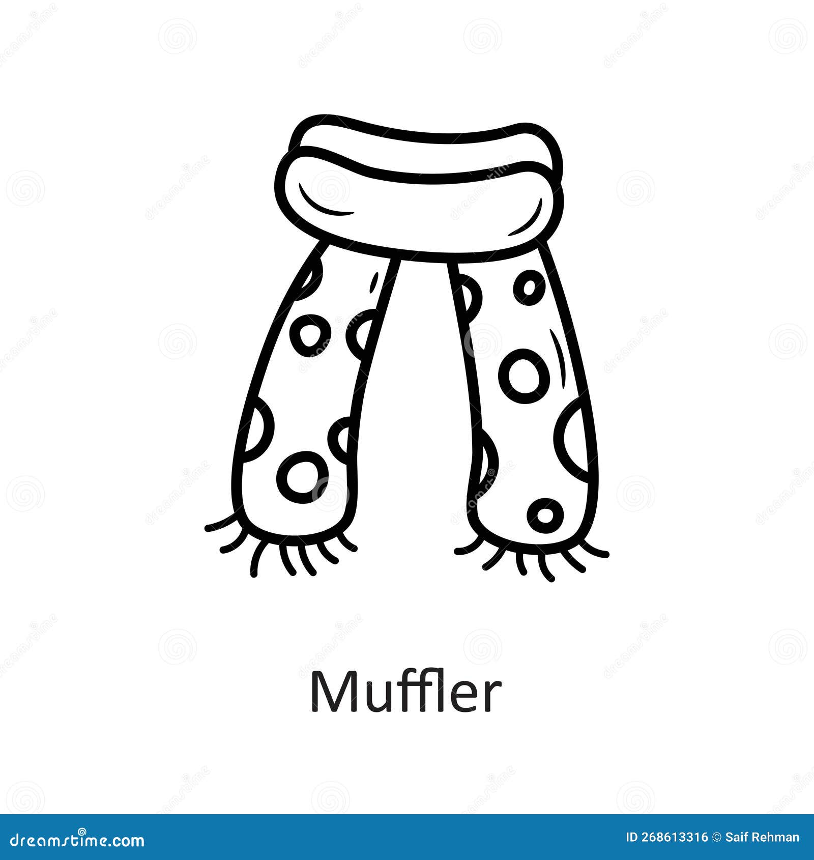 Muffler Vector Outline Icon Design Illustration. Holiday Symbol on ...