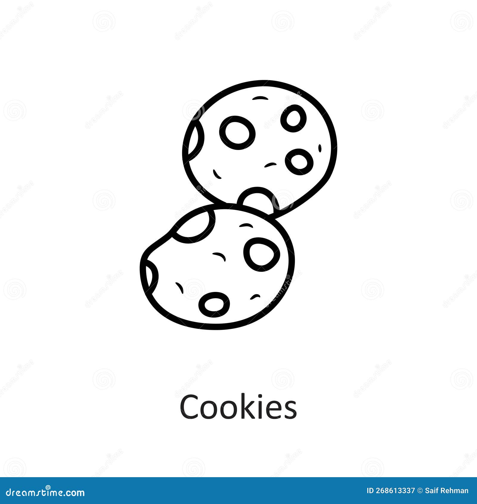 Cookies Vector Outline Icon Design Illustration. Holiday Symbol on ...
