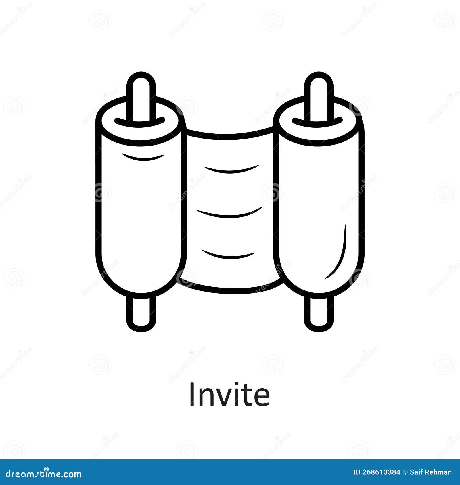 Invite Vector Outline Icon Design Illustration. Holiday Symbol on White ...
