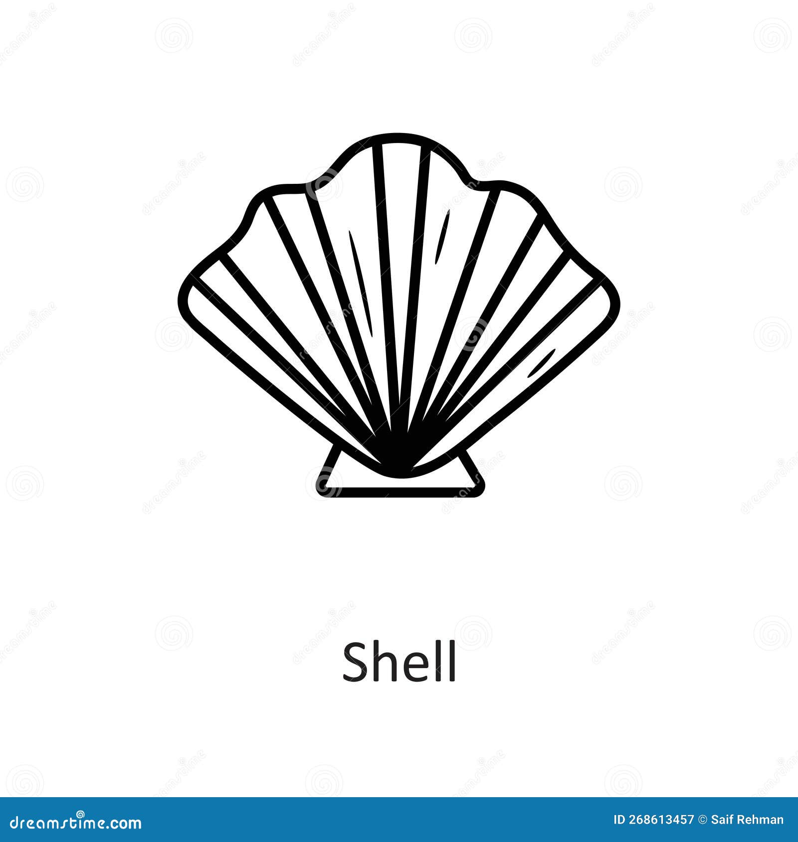Shell Vector Outline Icon Design Illustration. Holiday Symbol on White ...