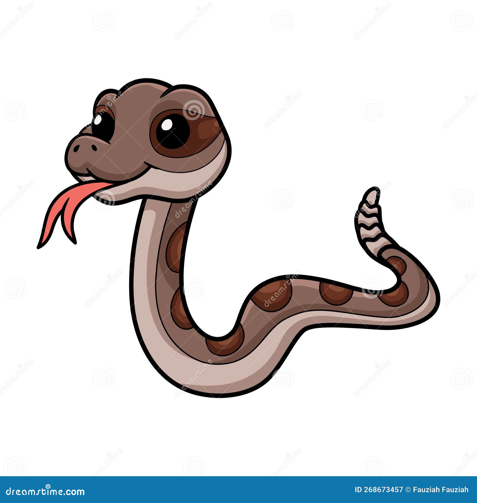 Cute Rattlesnake Cartoon on White Background Stock Vector ...