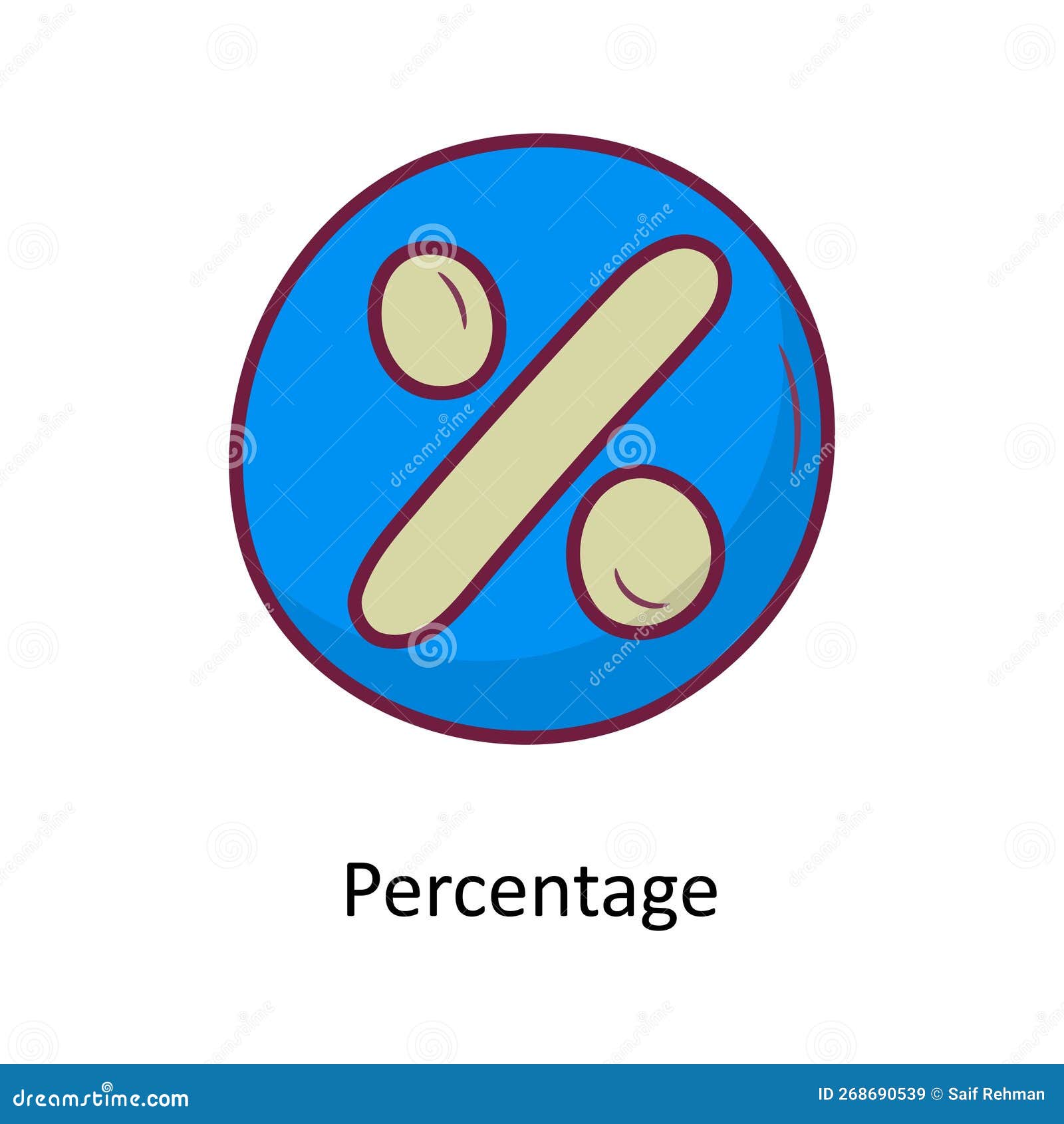 Percentage Solid Fill Outline Icon Design Illustration. Media Control ...