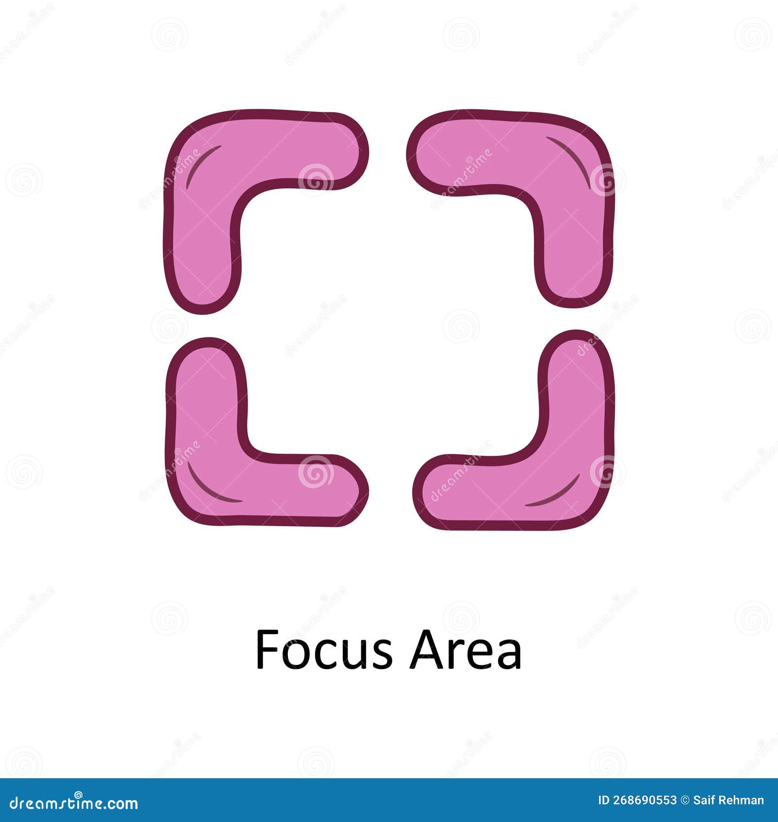 Focus Area Solid Fill Outline Icon Design Illustration. Media Control ...