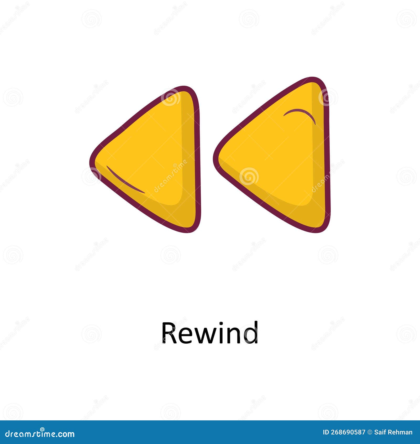 Rewind Solid Fill Outline Icon Design Illustration. Media Control ...