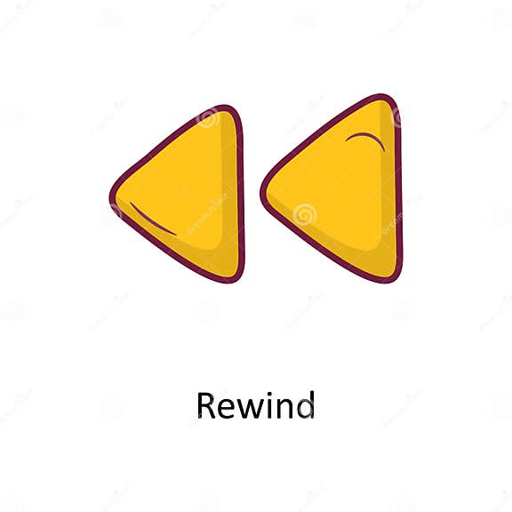 Rewind Solid Fill Outline Icon Design Illustration. Media Control Symbol on White Background EPS ...