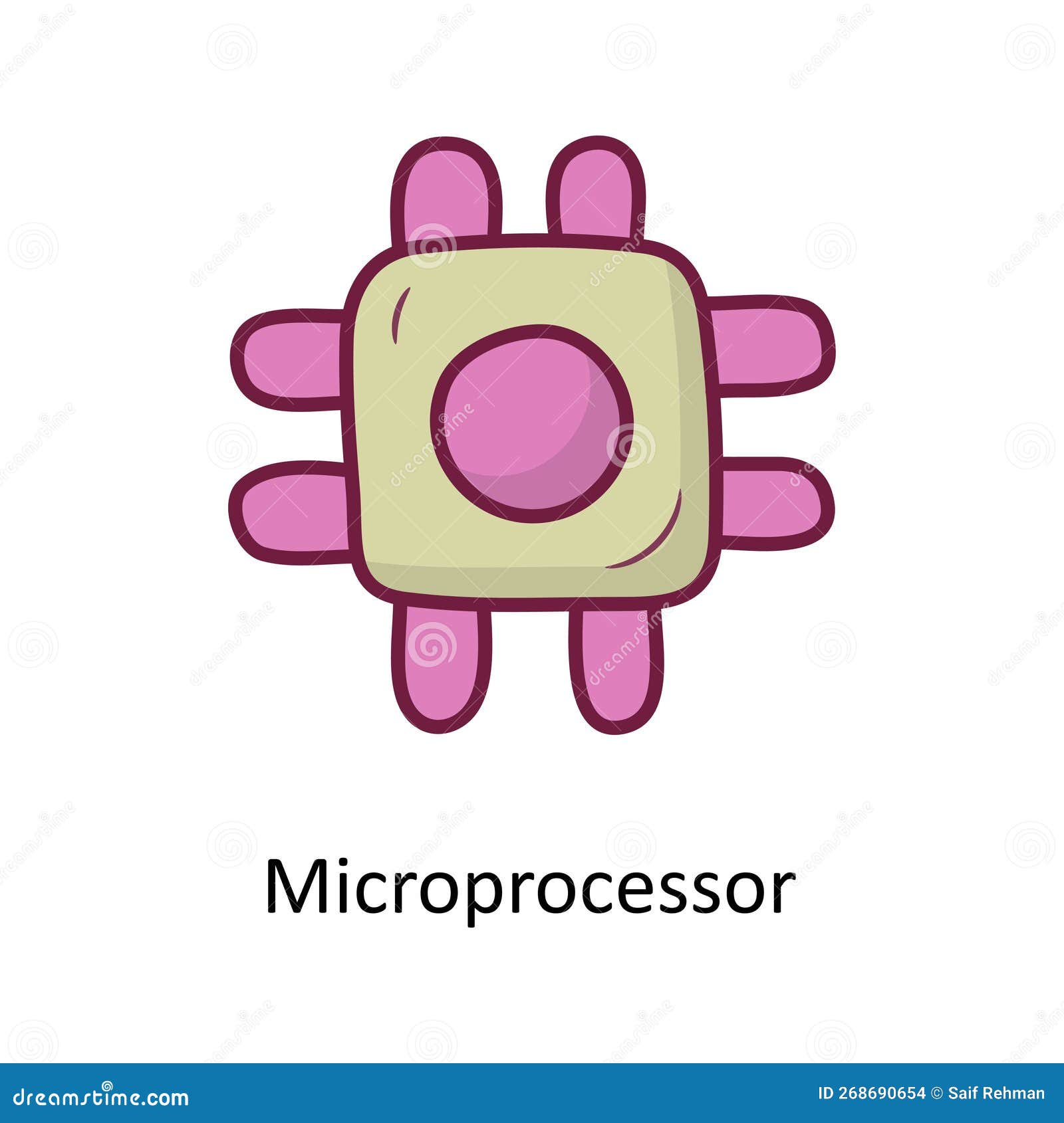 Microprocessor Solid Fill Outline Icon Design Illustration. Media ...