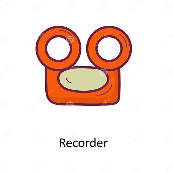 Recorder Solid Fill Outline Icon Design Illustration. Media Control ...