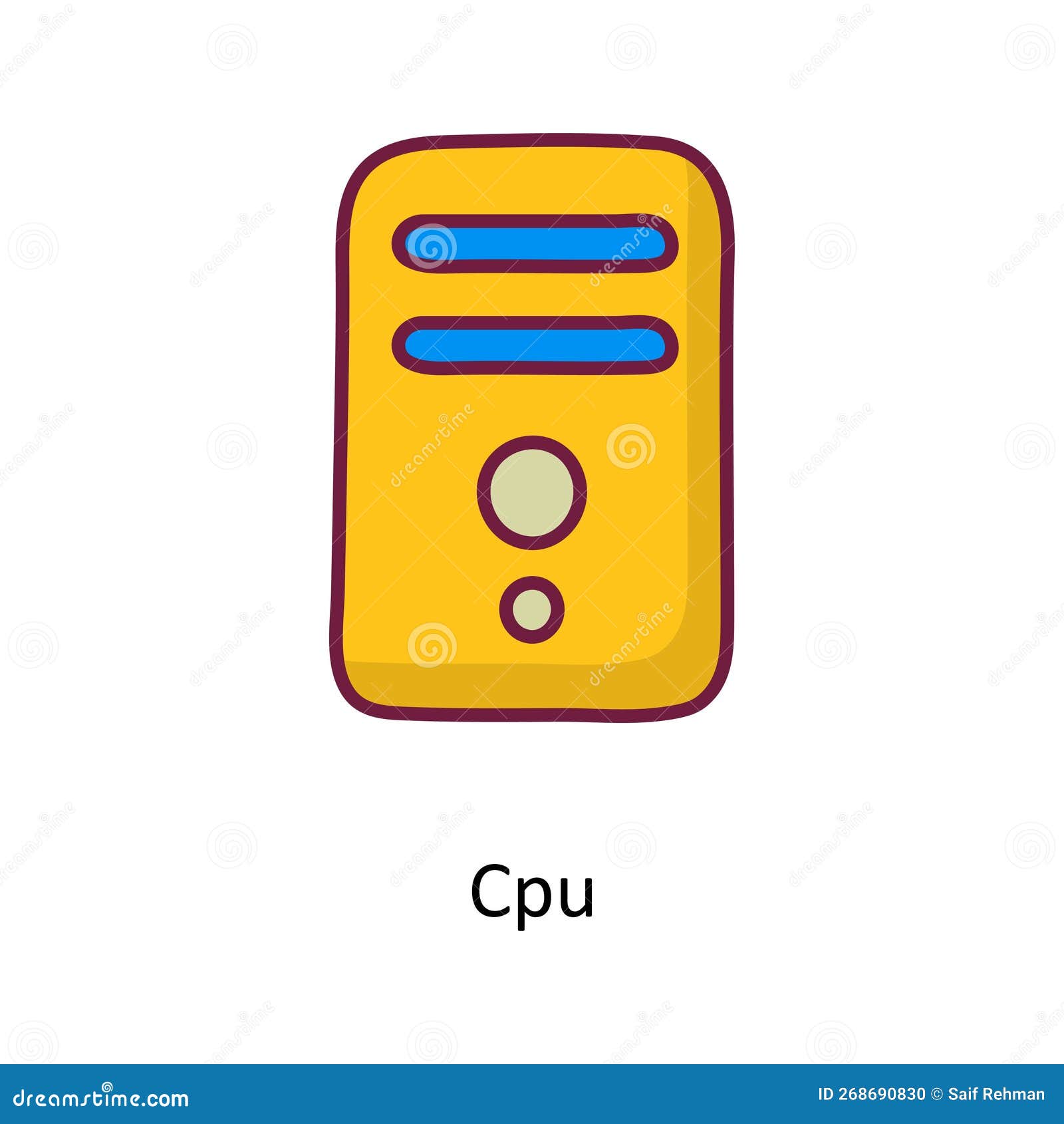 CPU Solid Fill Outline Icon Design Illustration. Media Control Symbol ...