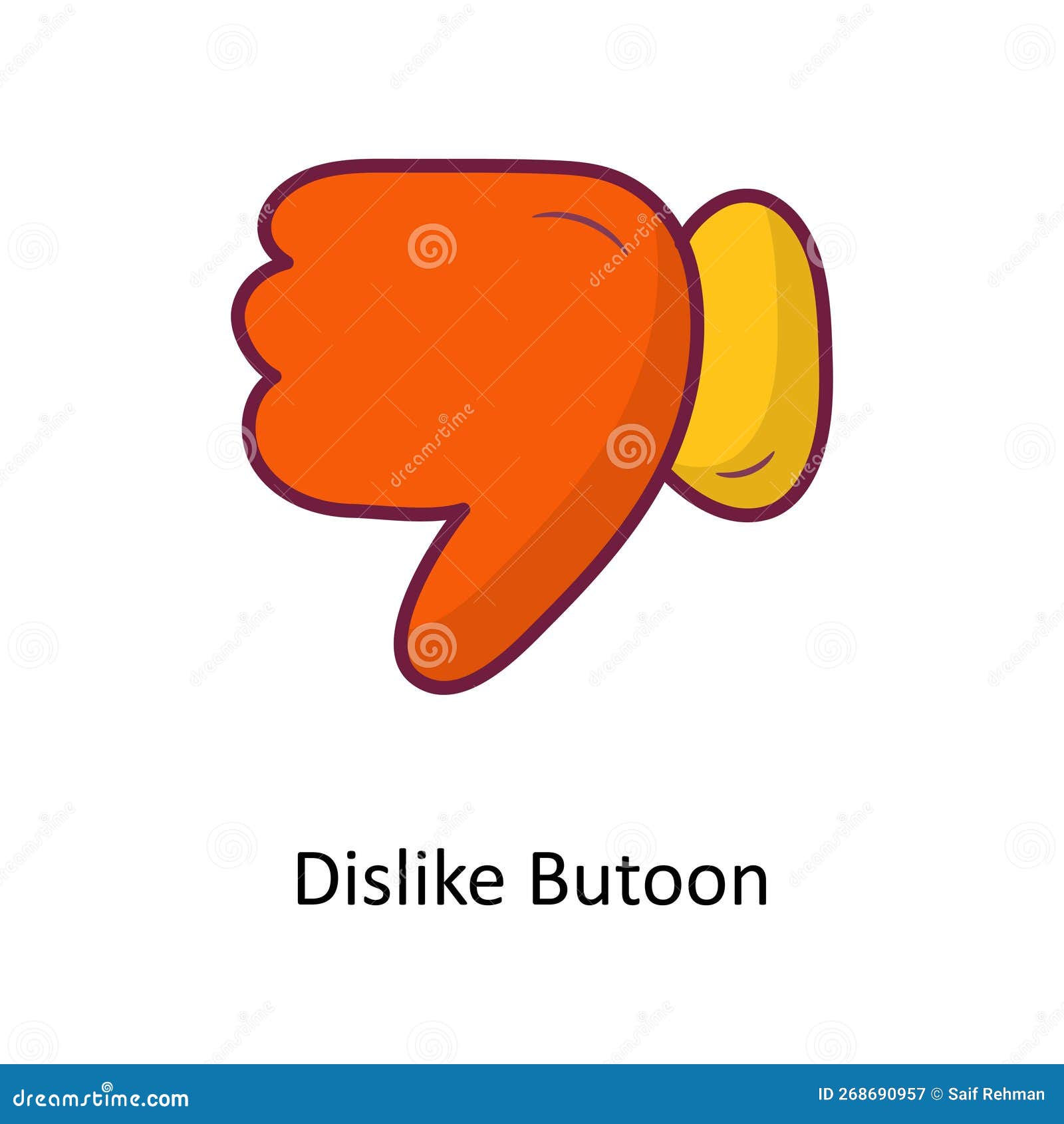 Dislike Button Solid Fill Outline Icon Design Illustration. Media ...