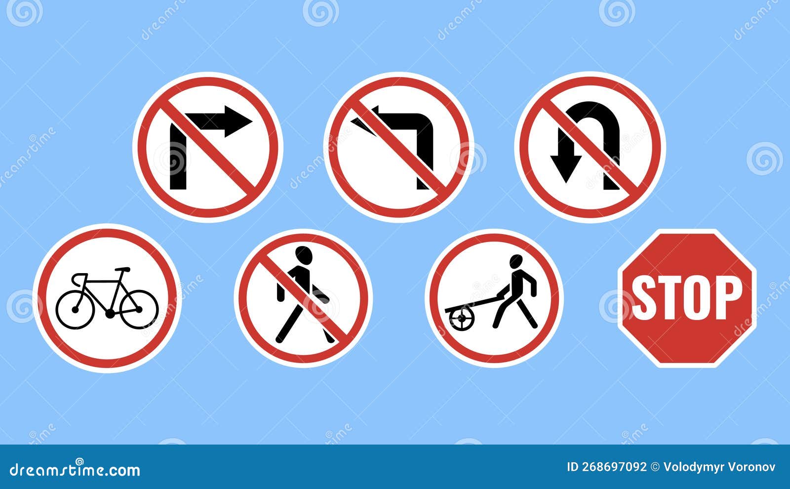 Traffic Signs. Set of Road Prohibition Signs Stock Vector ...