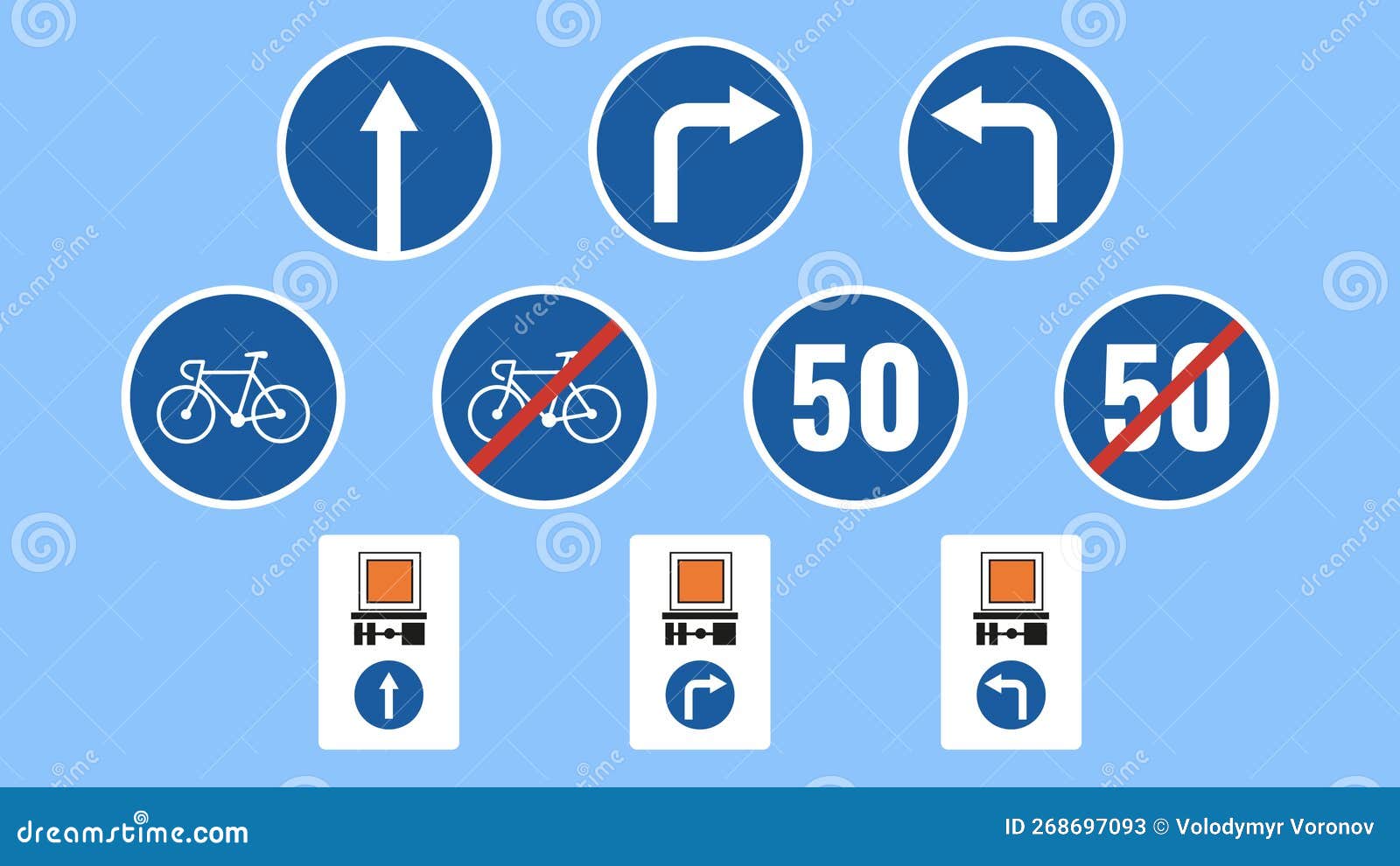 Mandatory Road Signs Icon In Flat Style Isolated On White Background ... Mandatory Road Signs Icon In Flat Style Isolated On White Background ...