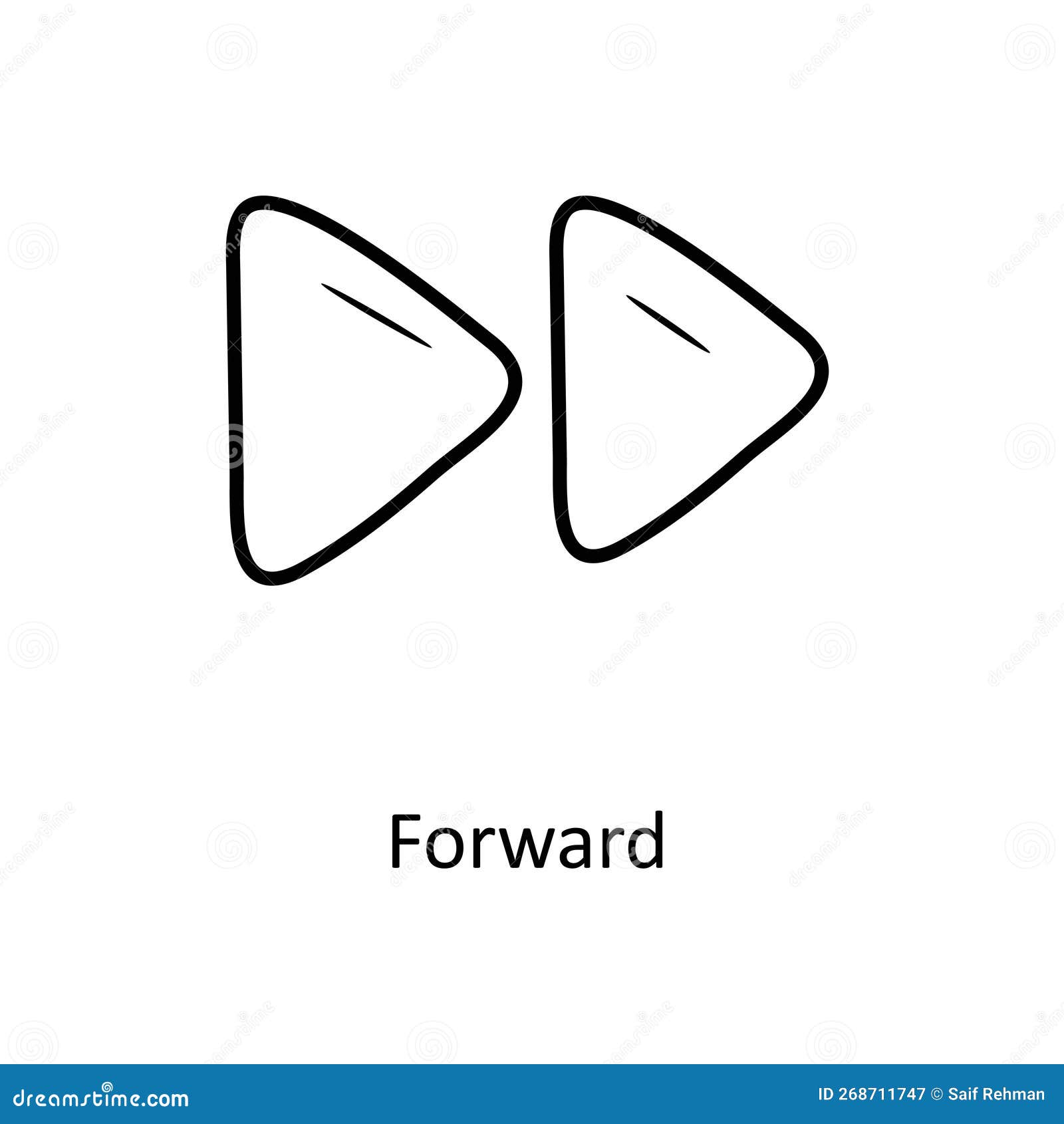 Forward Solid Fill Outline Icon Design Illustration. Media Control ...